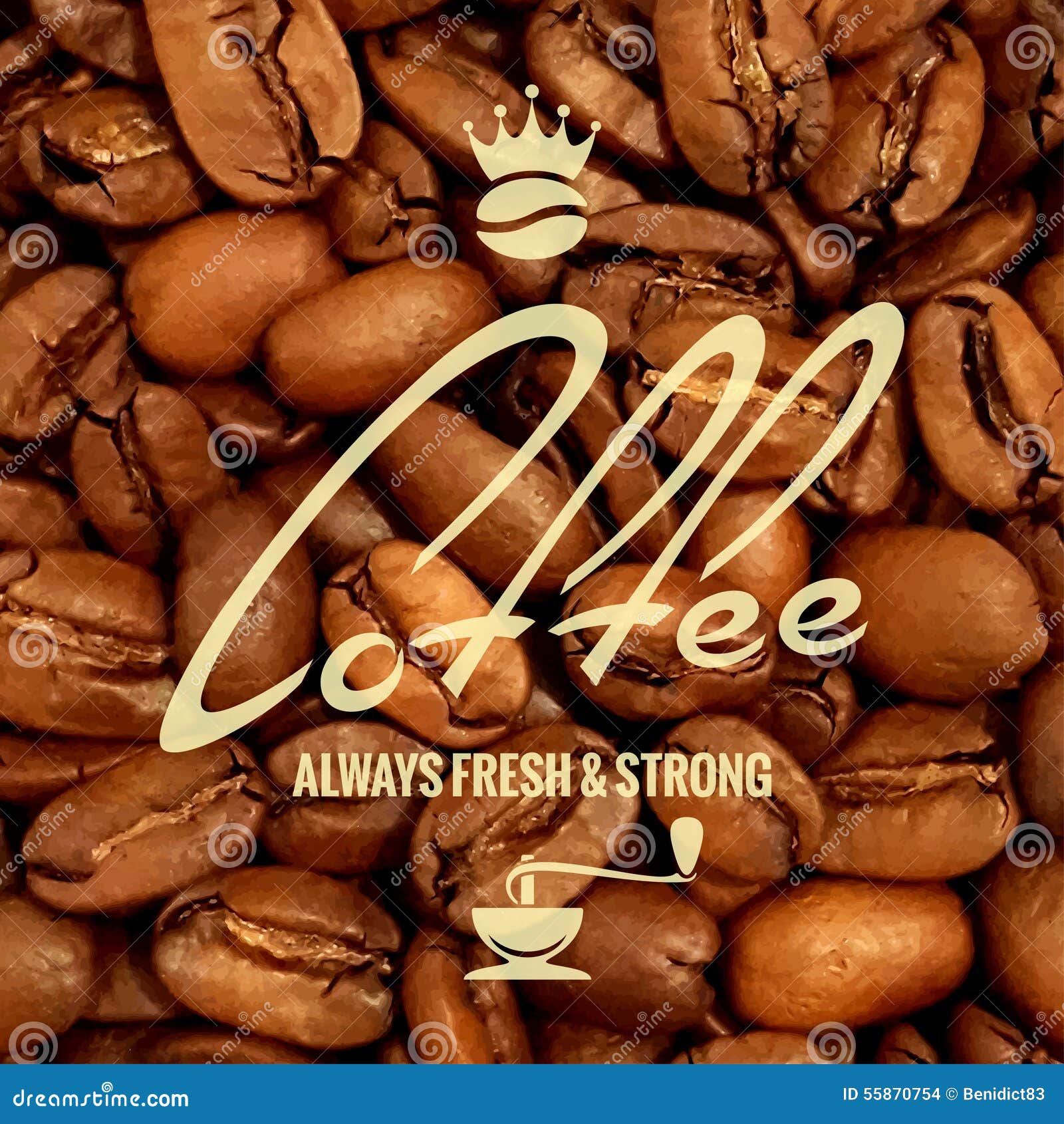 Coffee Label Design Beans Background Stock Vector - Illustration of ...