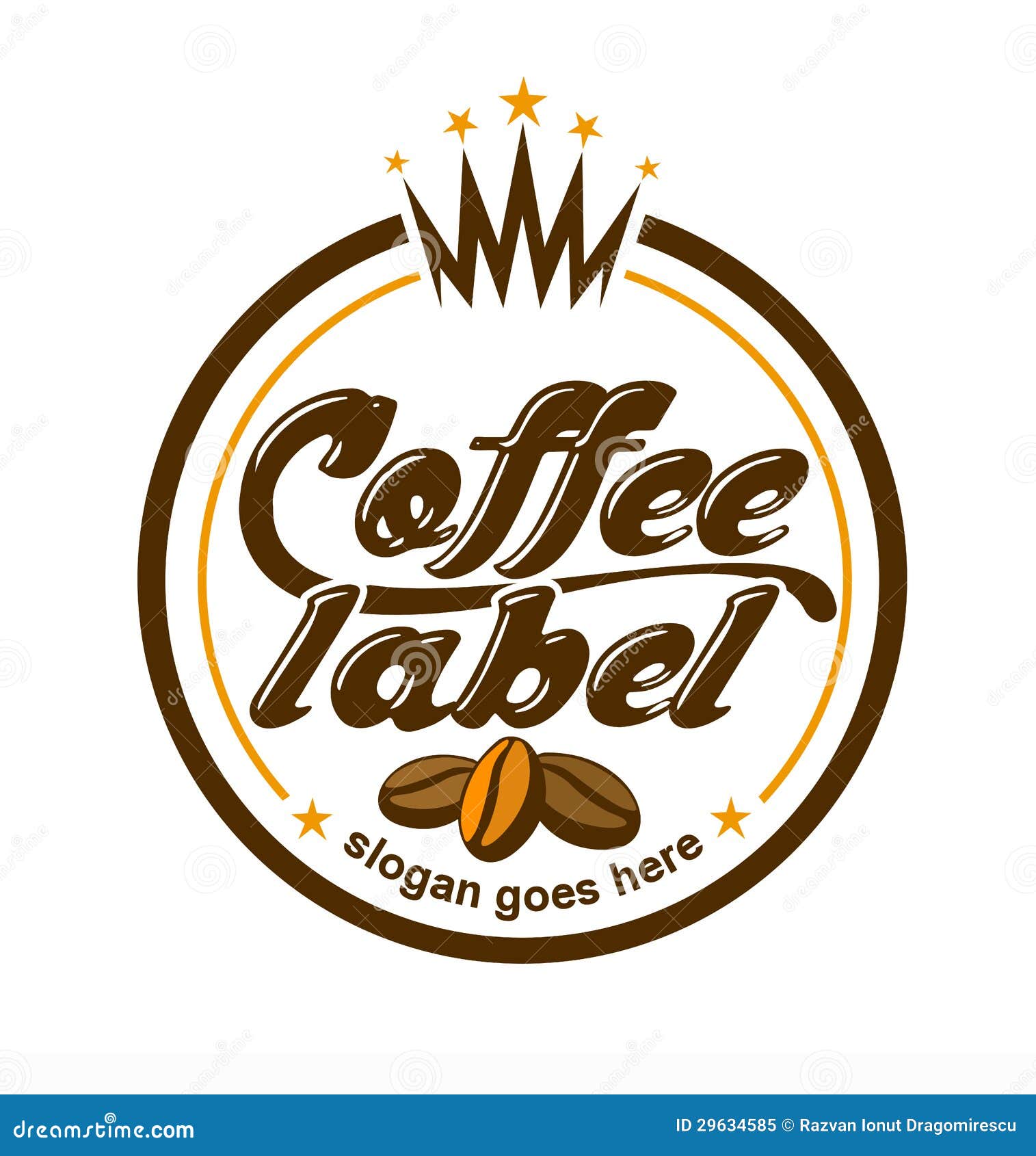 Coffee Label Logo stock illustration. Illustration of cube - 29634585