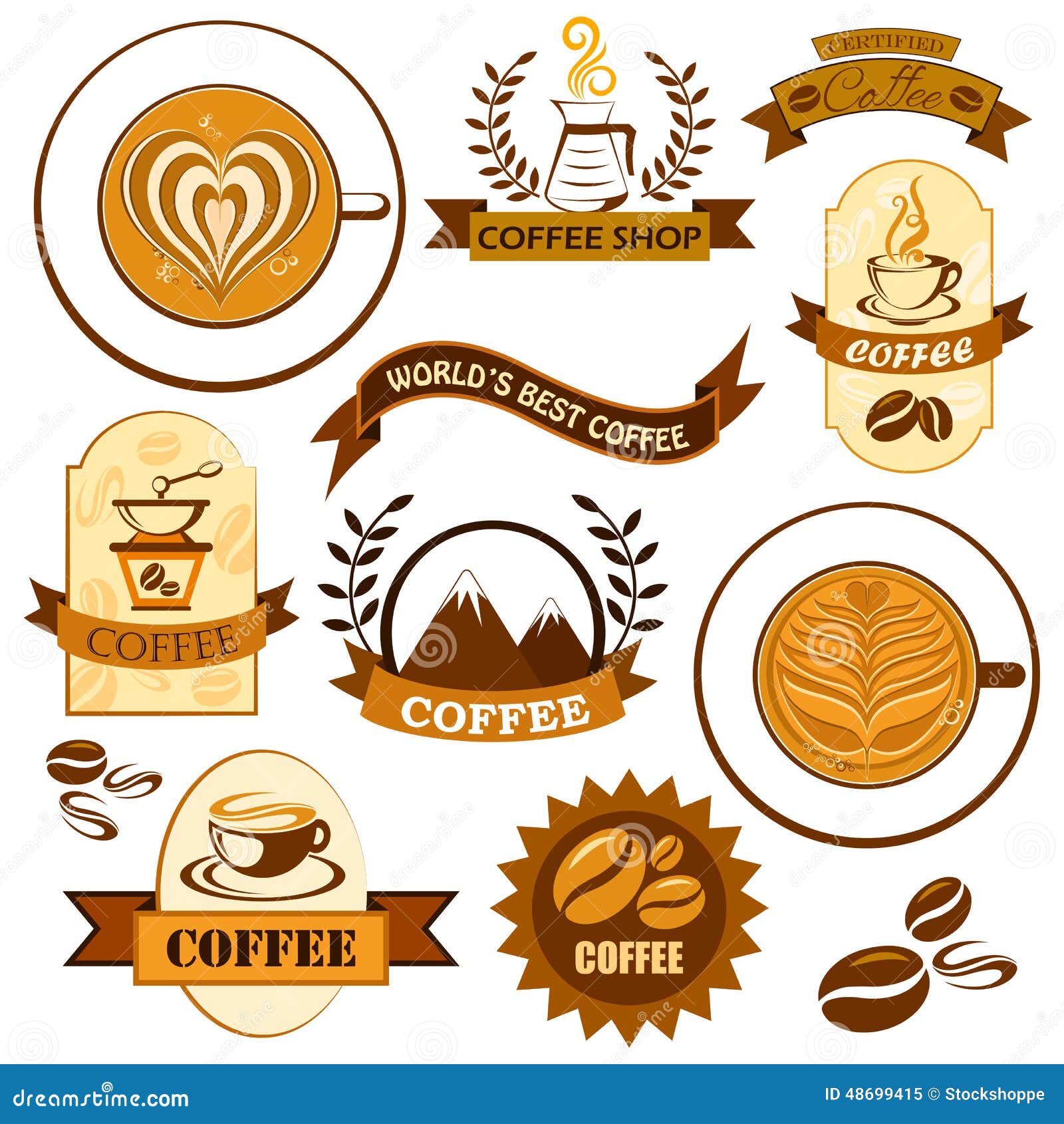Coffee label and tag stock vector. Illustration of editable - 48699415