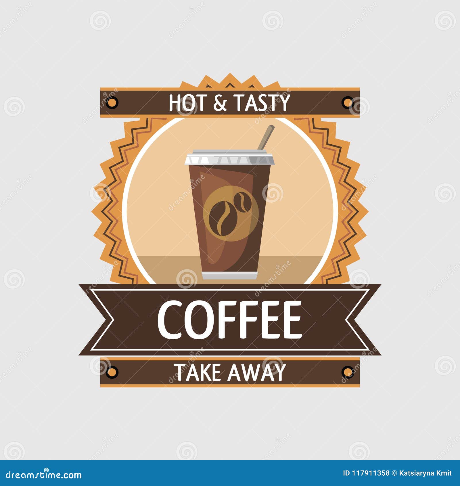 Coffee Label. Vector Illustration. Stock Vector - Illustration of brown ...