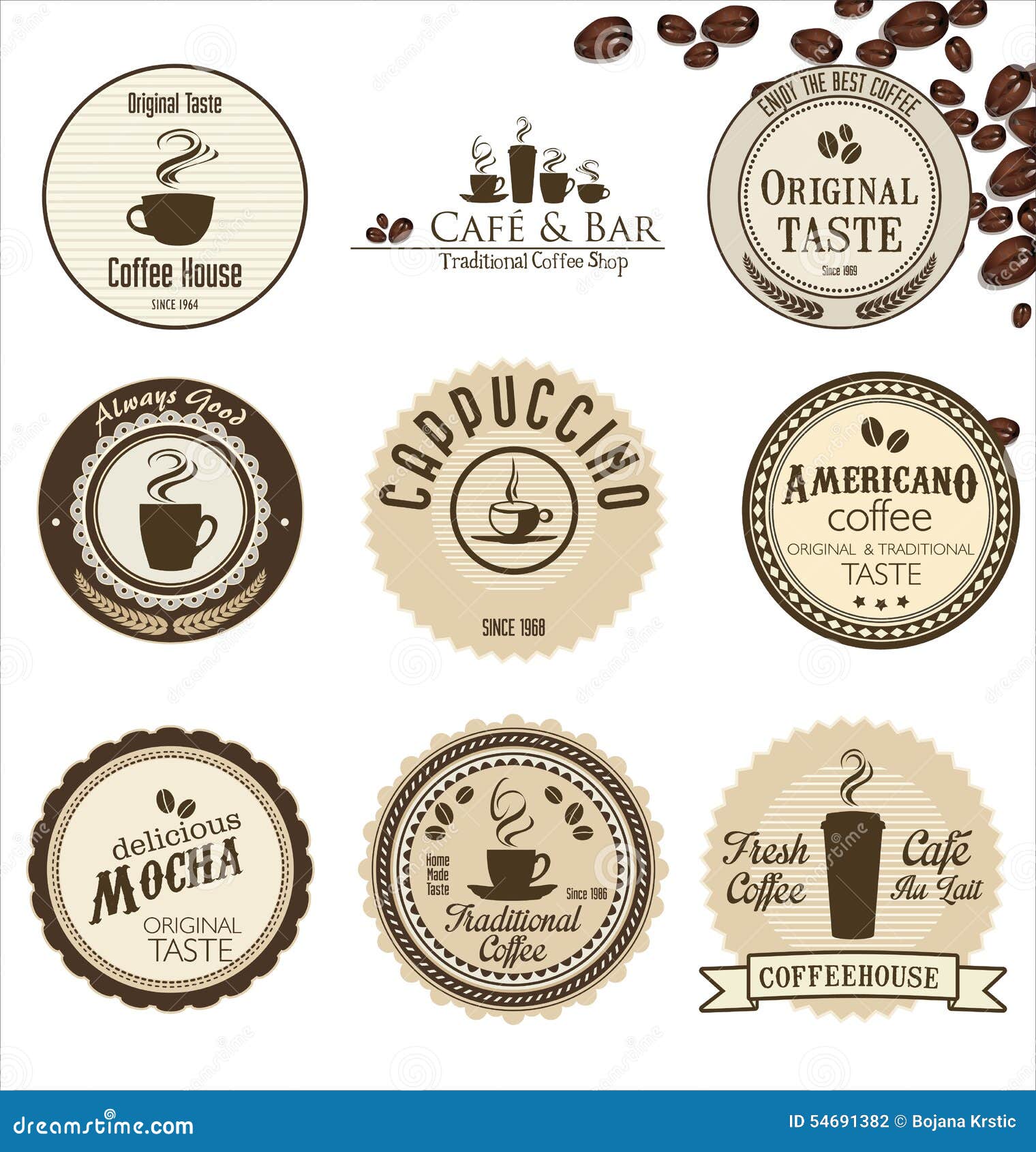 Coffee labels collection stock illustration. Illustration of roast ...