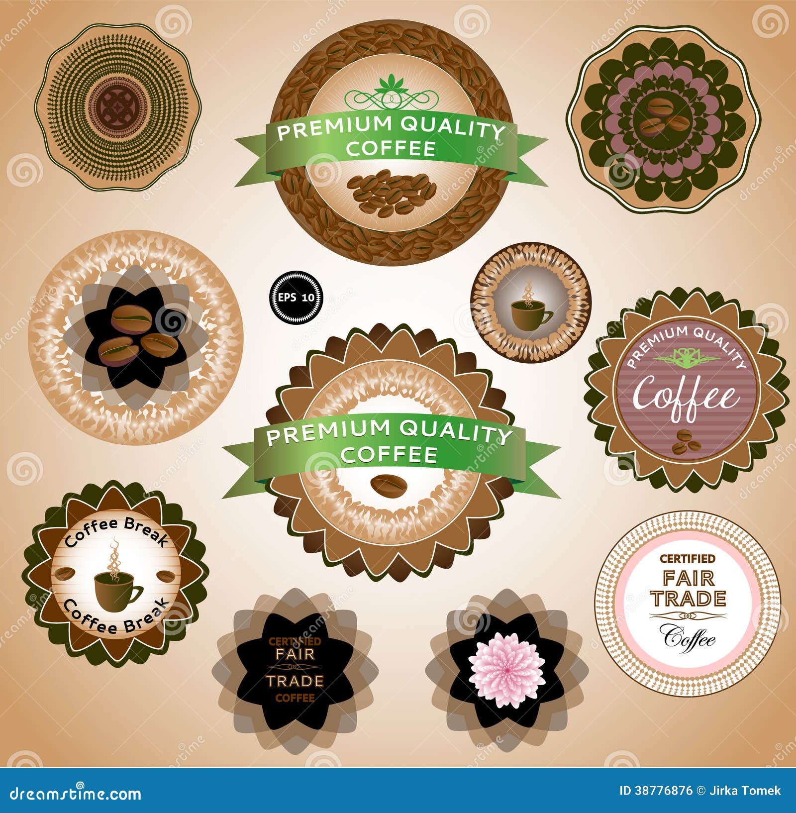 Coffee labels for design stock vector. Illustration of icon - 38776876
