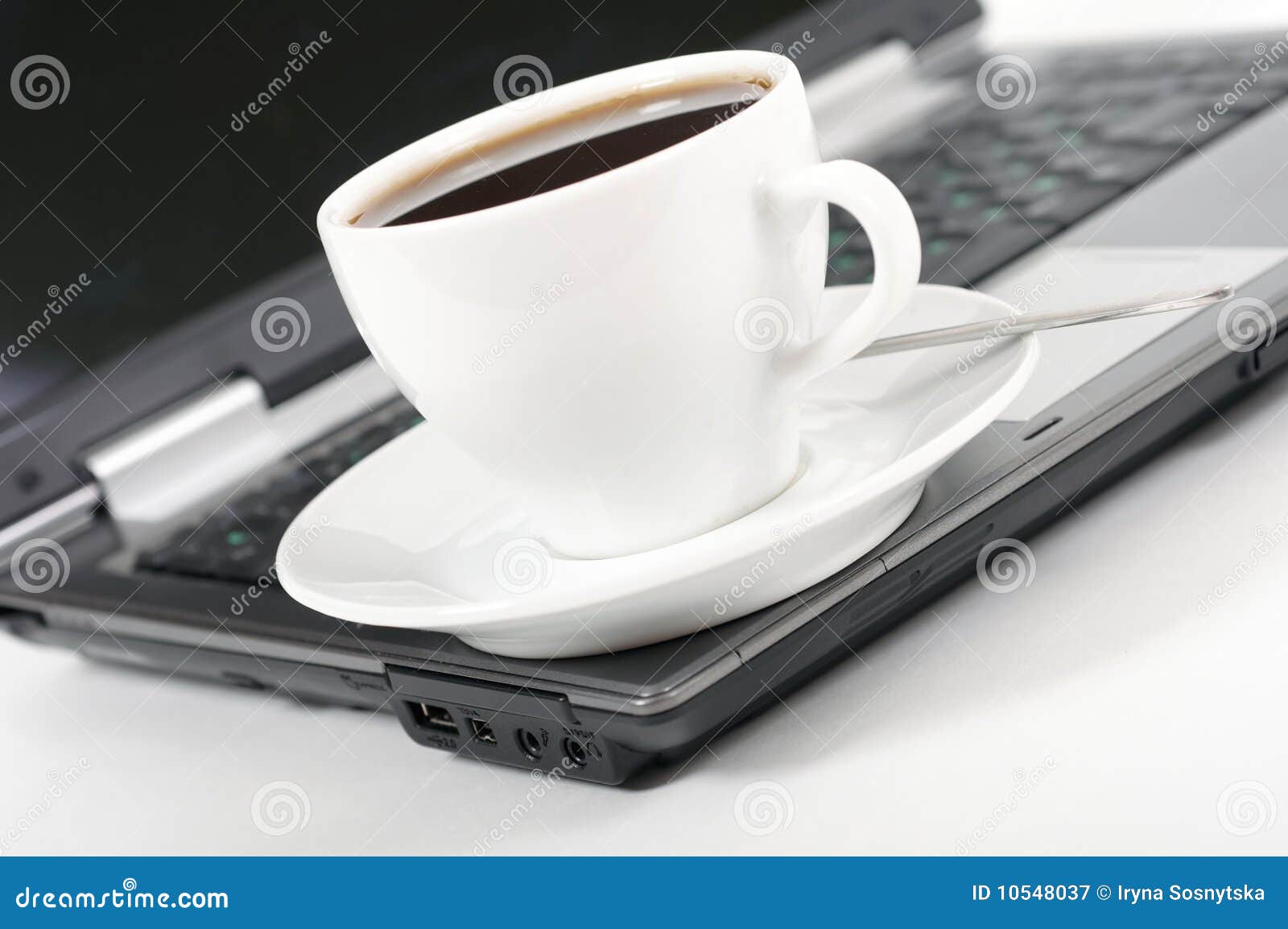 Coffee and laptop stock image. Image of computer, notebook - 10548037