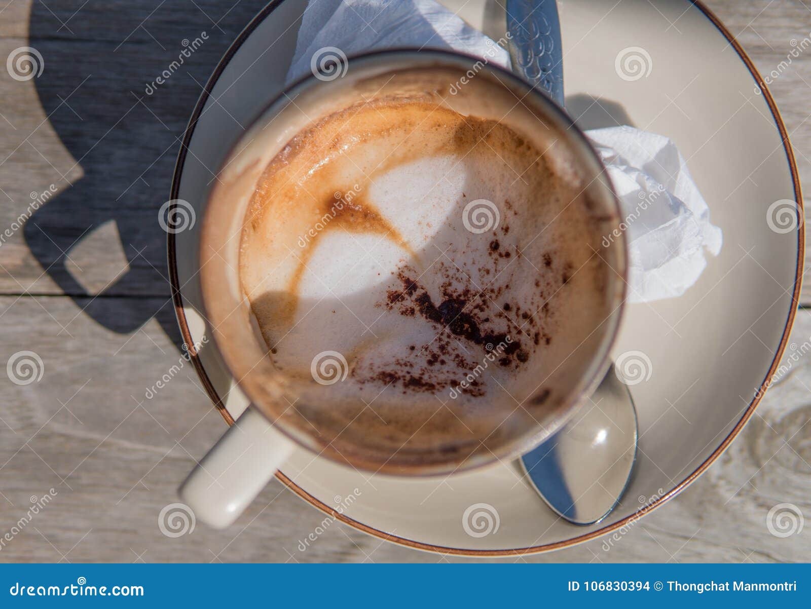 Coffee Late in the Morning with Wood Table Stock Photo - Image of brown ...