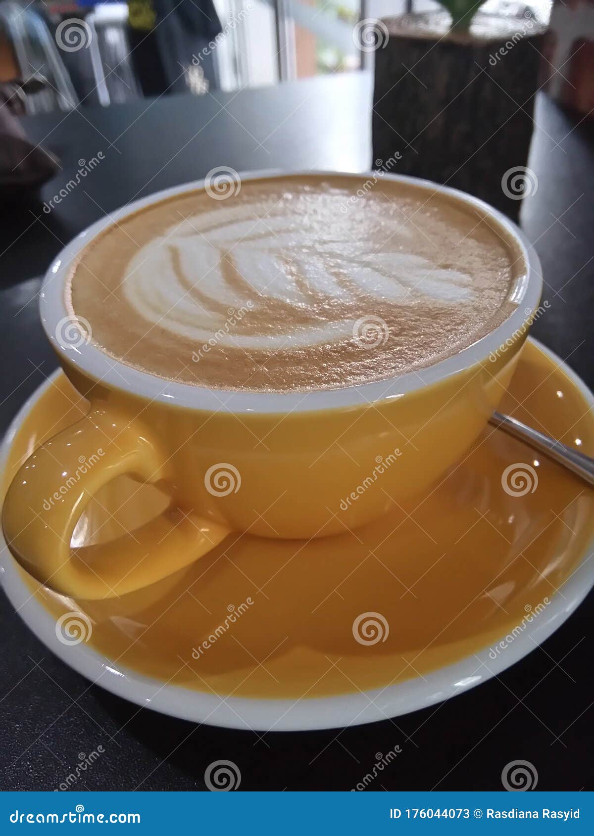 Coffee Late Time stock image. Image of time, drink, yellow - 176044073