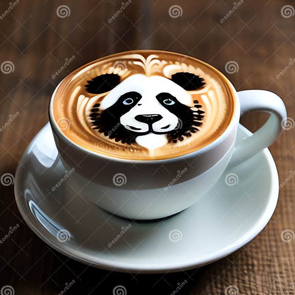 Coffee latte art of panda stock illustration. Illustration of espresso ...