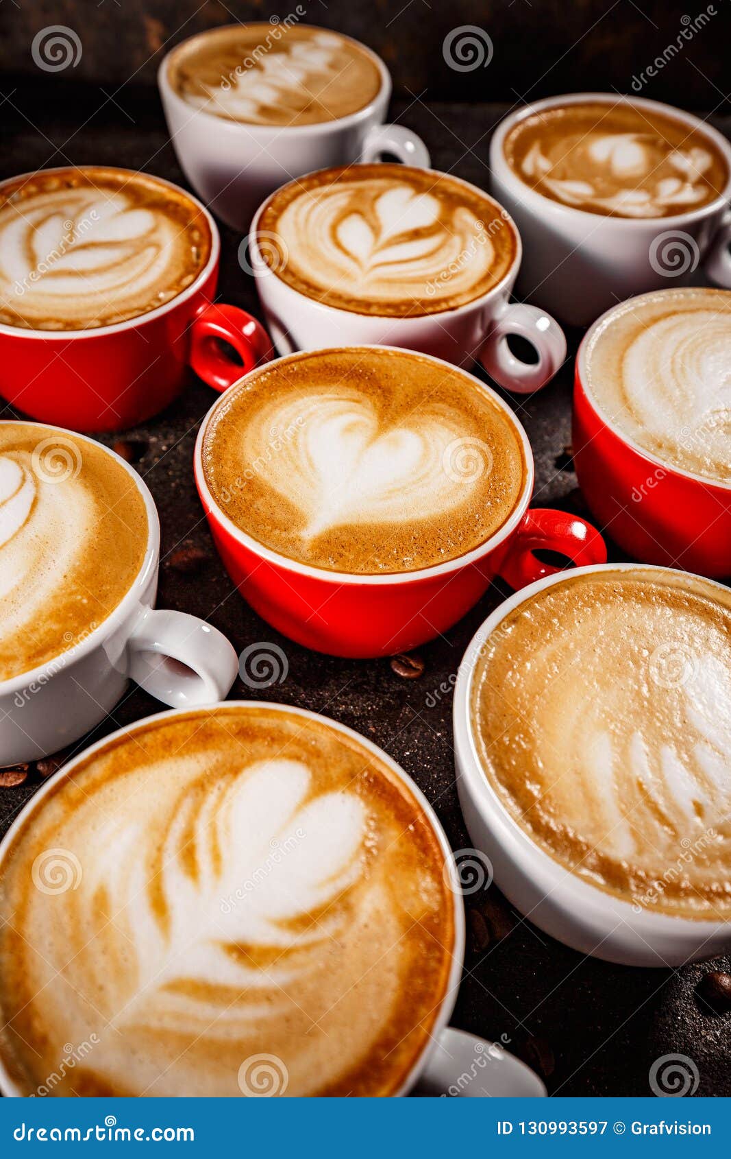 Coffee latte art set stock image. Image of breakfast - 130993597