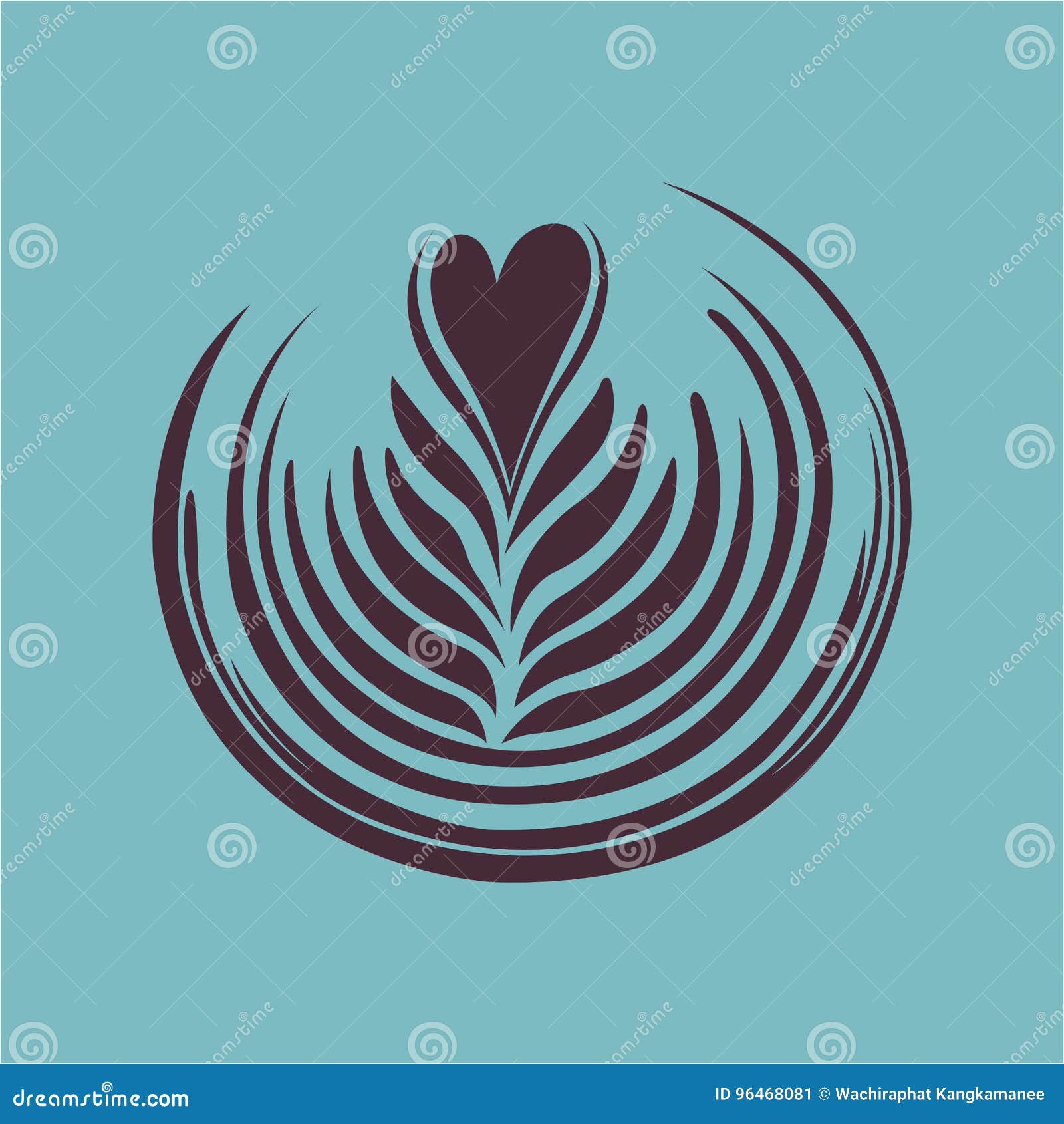 Coffee Latte Art stock vector. Illustration of flat, mocha - 96468081