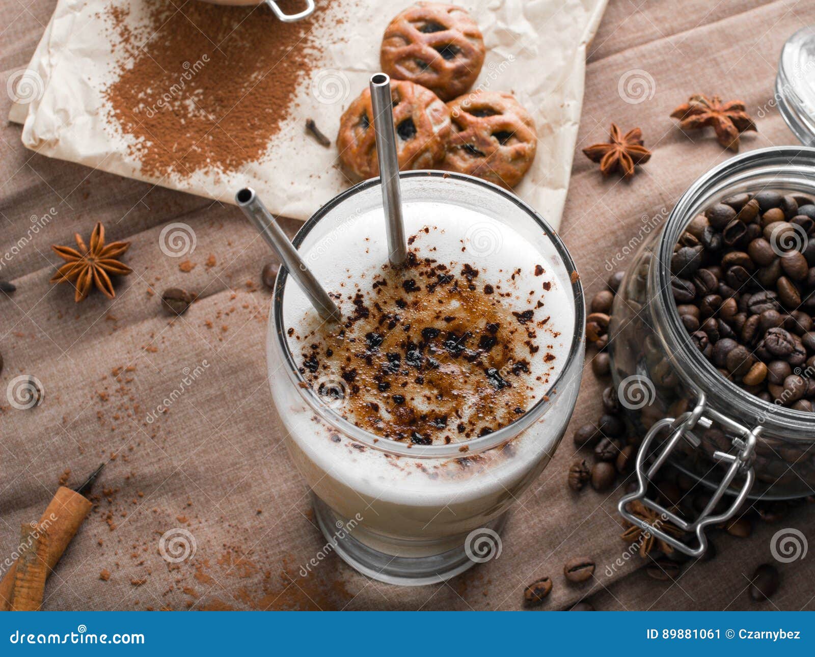 Coffee Latte with Chocolate Sprinkles Stock Image - Image of aroma ...