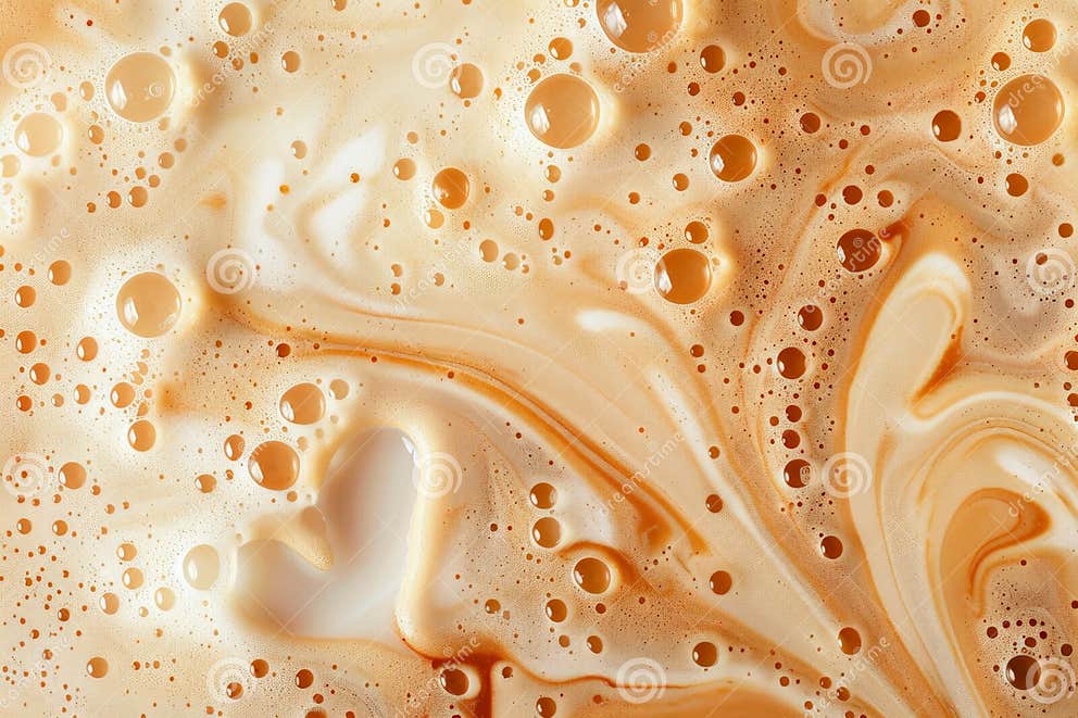 Coffee Latte Foam Texture Background Close Up View Stock Illustration ...