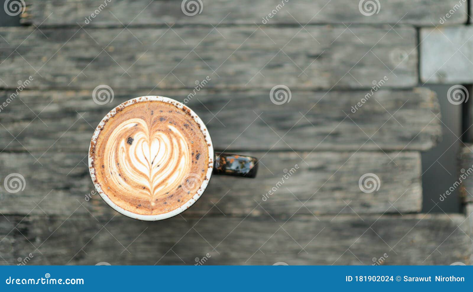 Coffee Latte Heart Texture on Wooden Floor Stock Photo - Image of brown ...