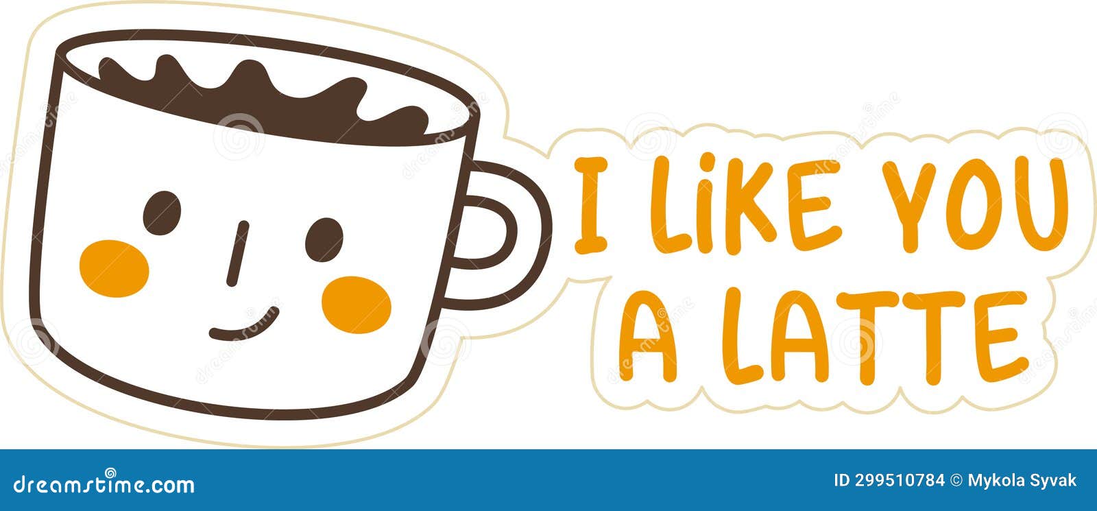 Coffee Latte Outline Sticker Stock Illustration - Illustration of ...