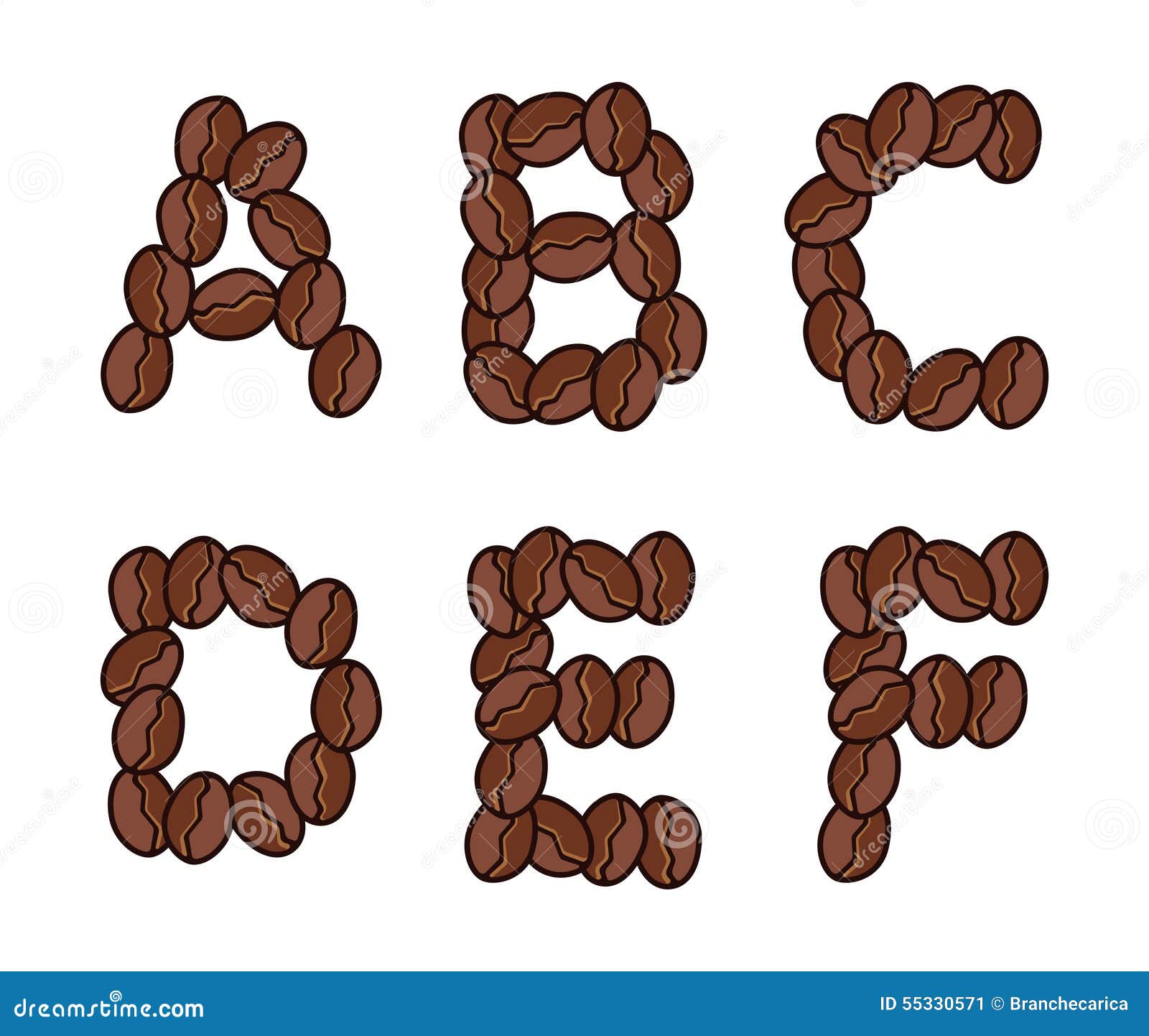 Coffee letter alphabet stock illustration. Illustration of caffeine ...