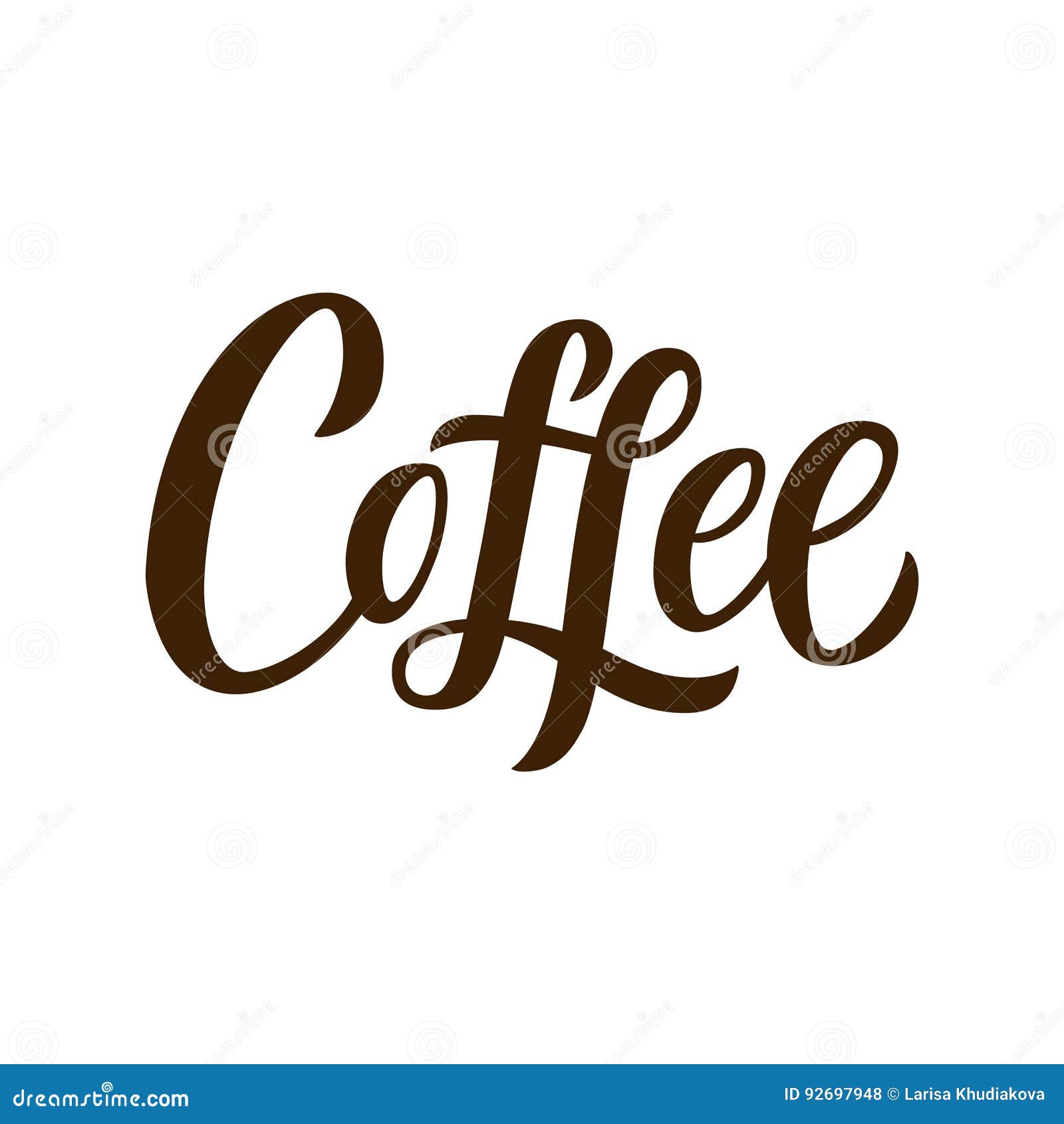 Coffee Lettering Poster. Brown Letters on White Background Stock Vector ...