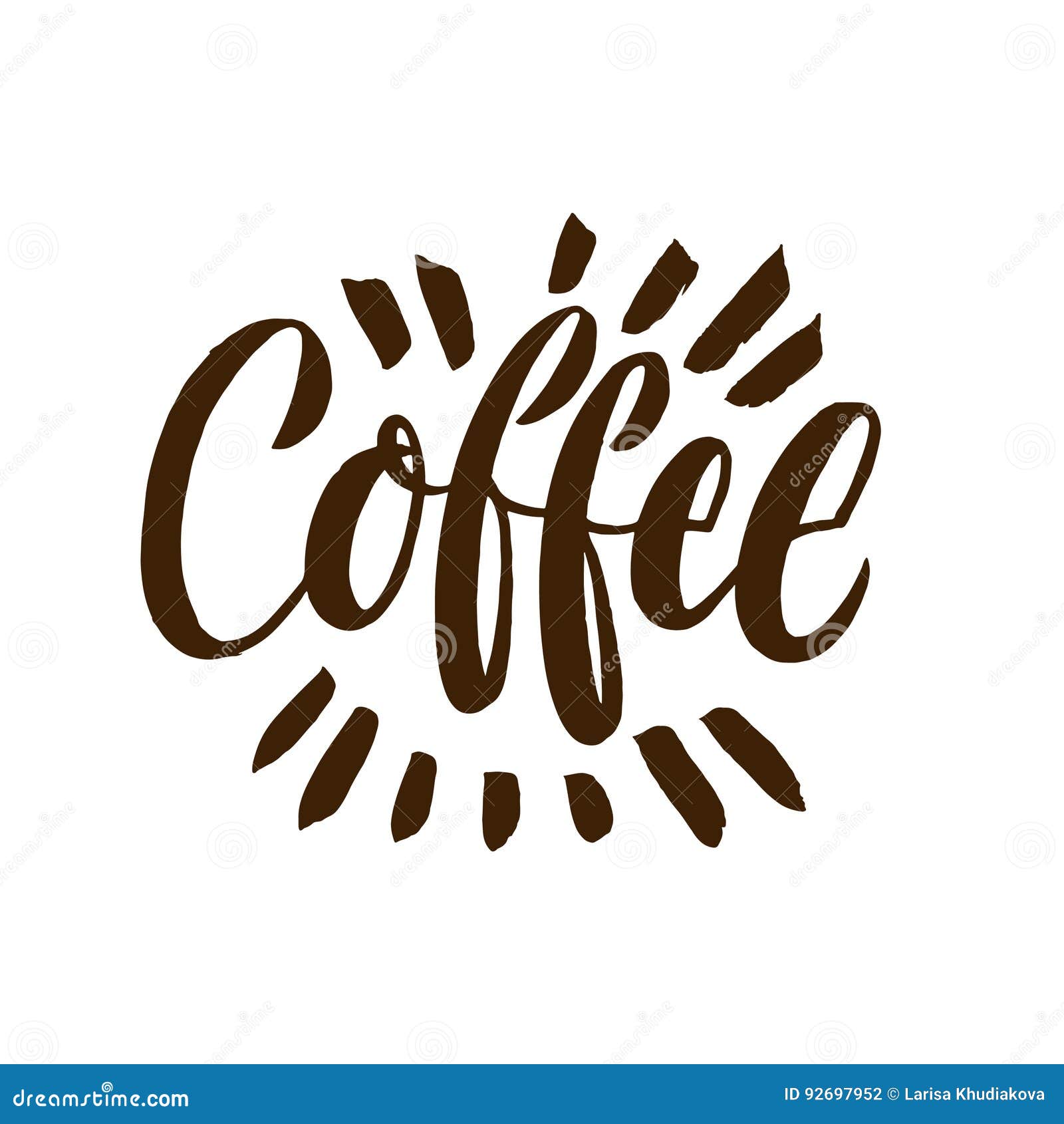 Coffee Lettering Poster. Brown Letters on White Background Stock Vector ...