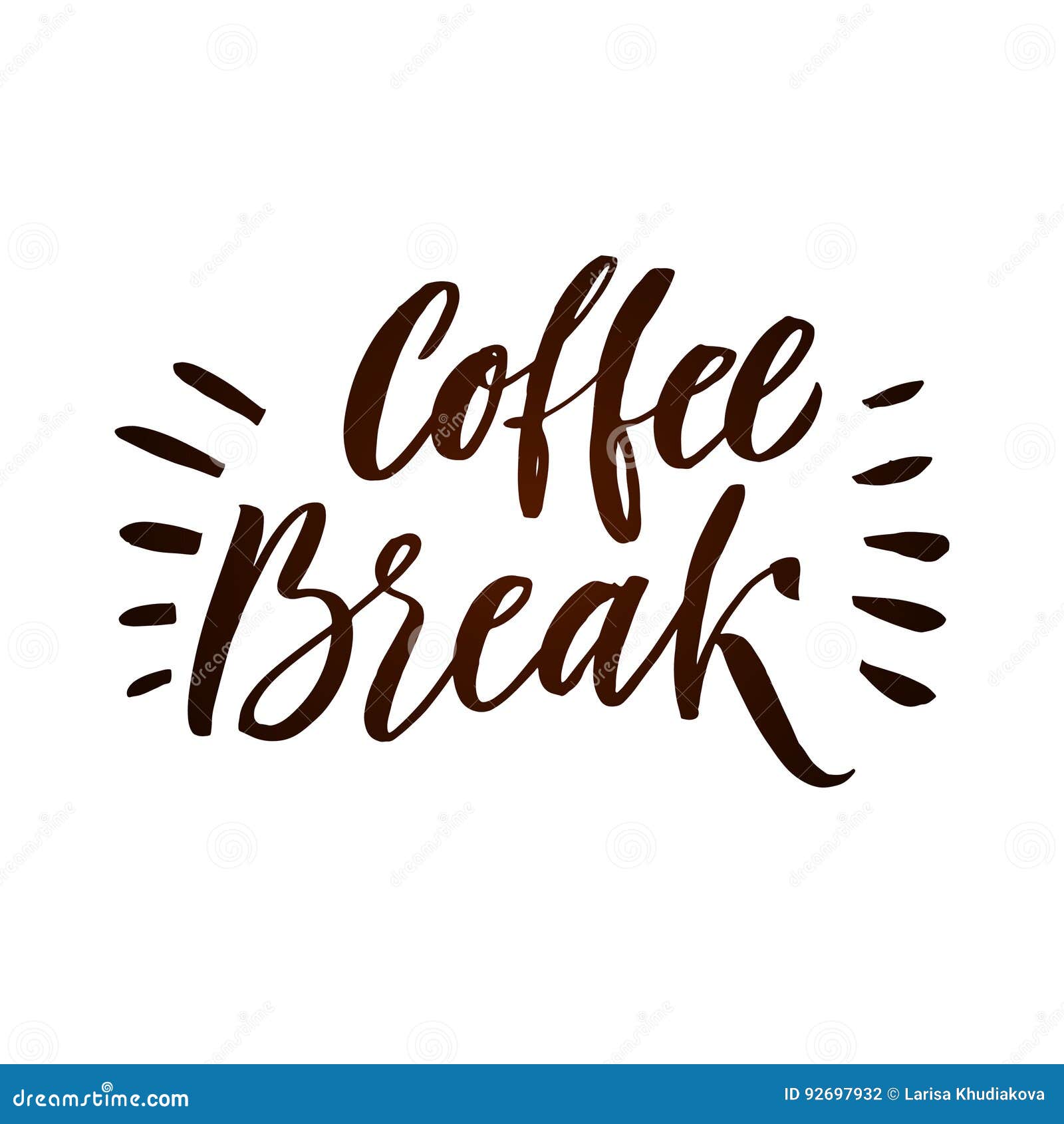 Coffee Lettering Poster. Brown Letters on White Background. Stock ...
