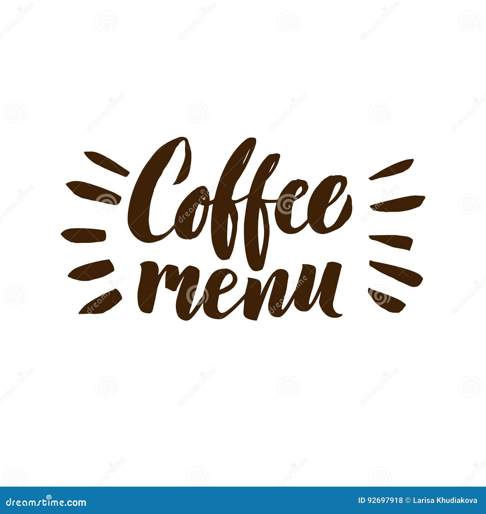 Coffee Lettering Poster. Brown Letters on White Background. Stock ...