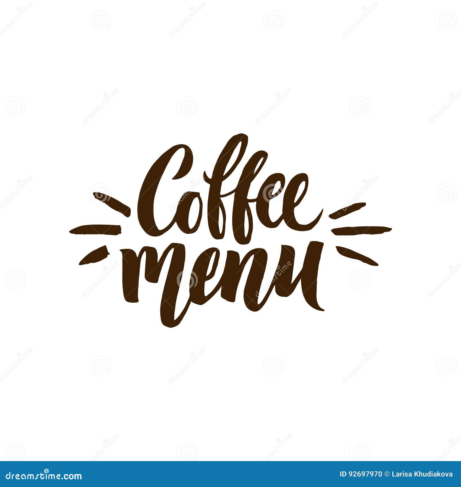 Coffee Lettering Poster. Brown Letters on White Background. Stock ...