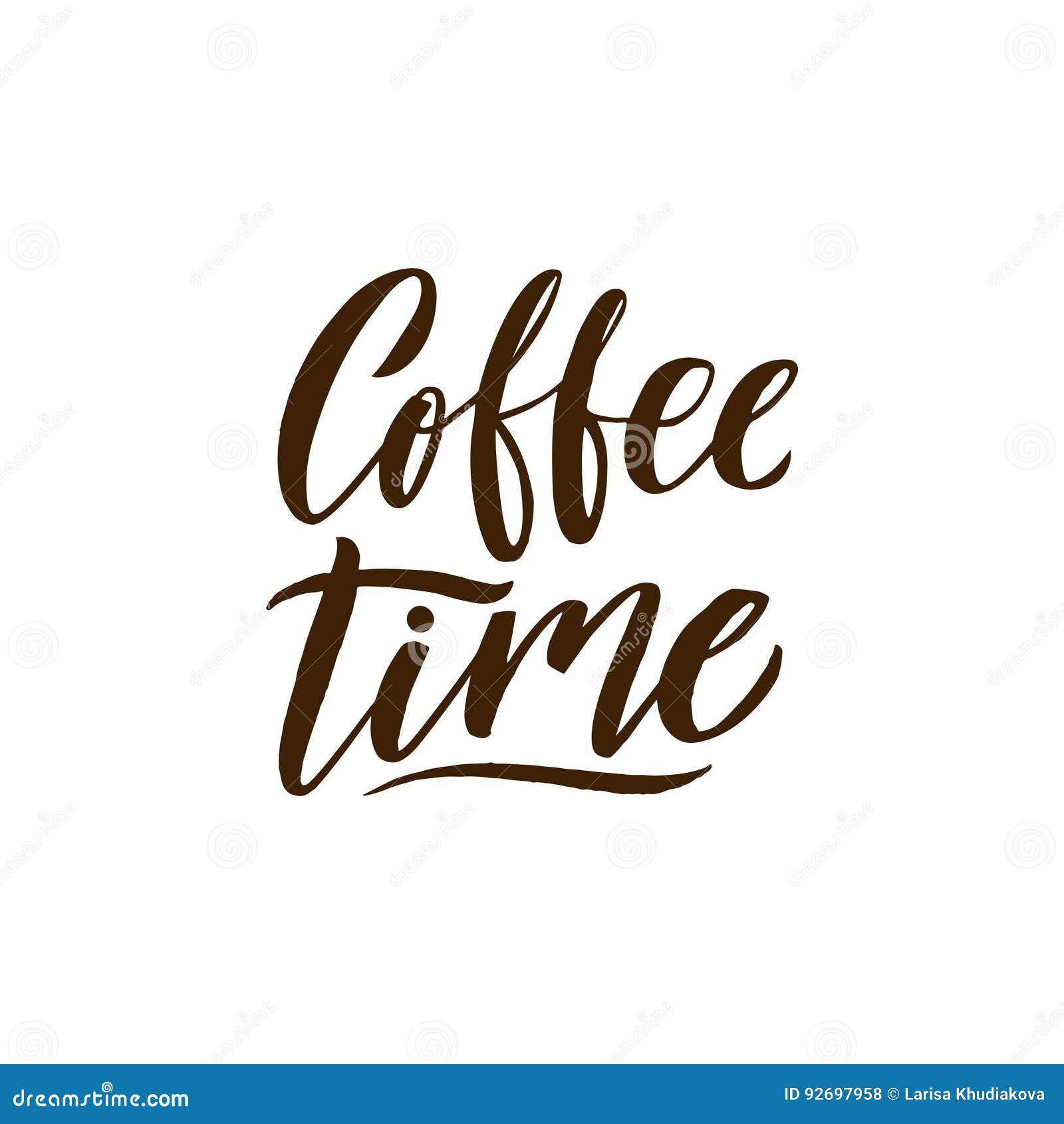 Coffee Lettering Poster. Brown Letters on White Background. Stock ...