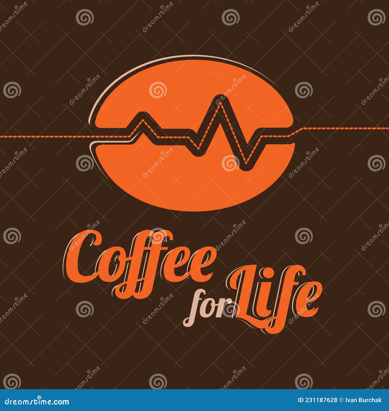 Coffee for Life Vector Emblem Stock Vector - Illustration of caffeine ...