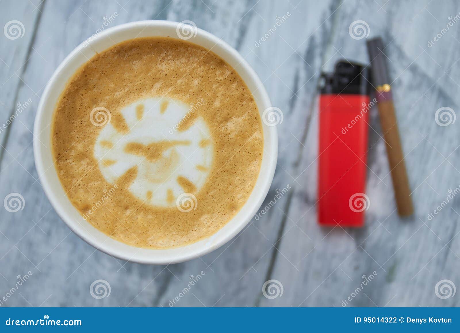 Coffee, Lighter and Cigarette. Stock Photo - Image of minute, business ...