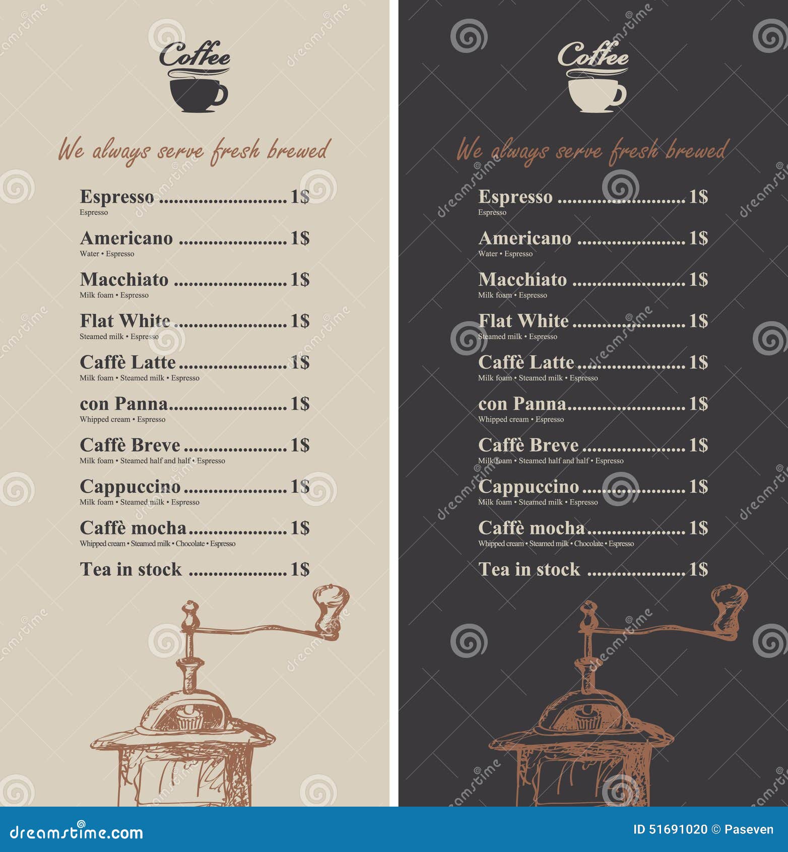 Coffee list stock vector. Illustration of house, cafe - 51691020