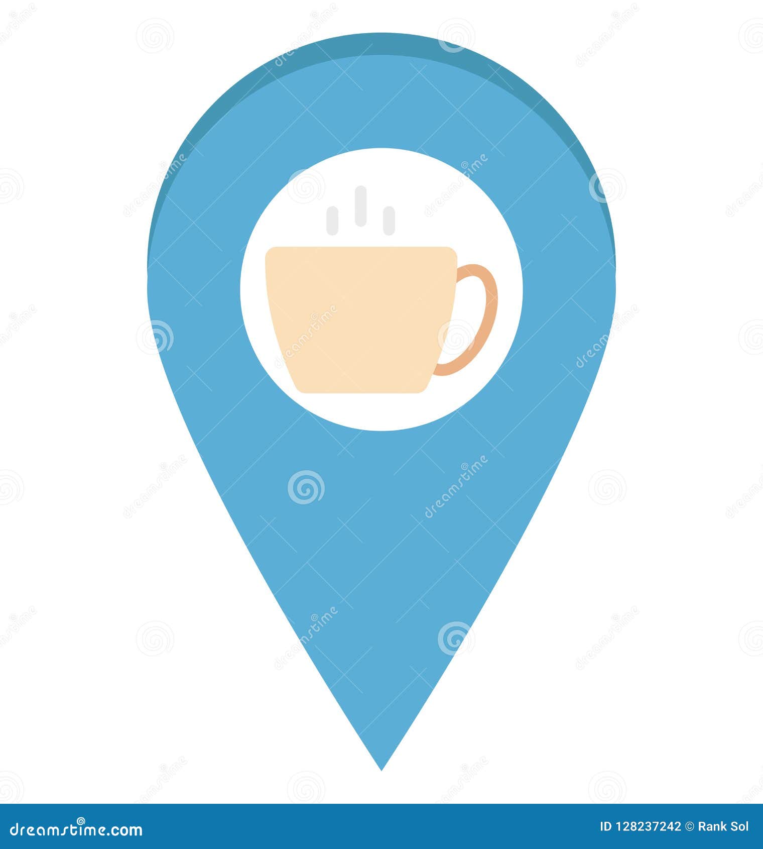 Coffee Location Colored Vector Illustration Stock Vector - Illustration ...