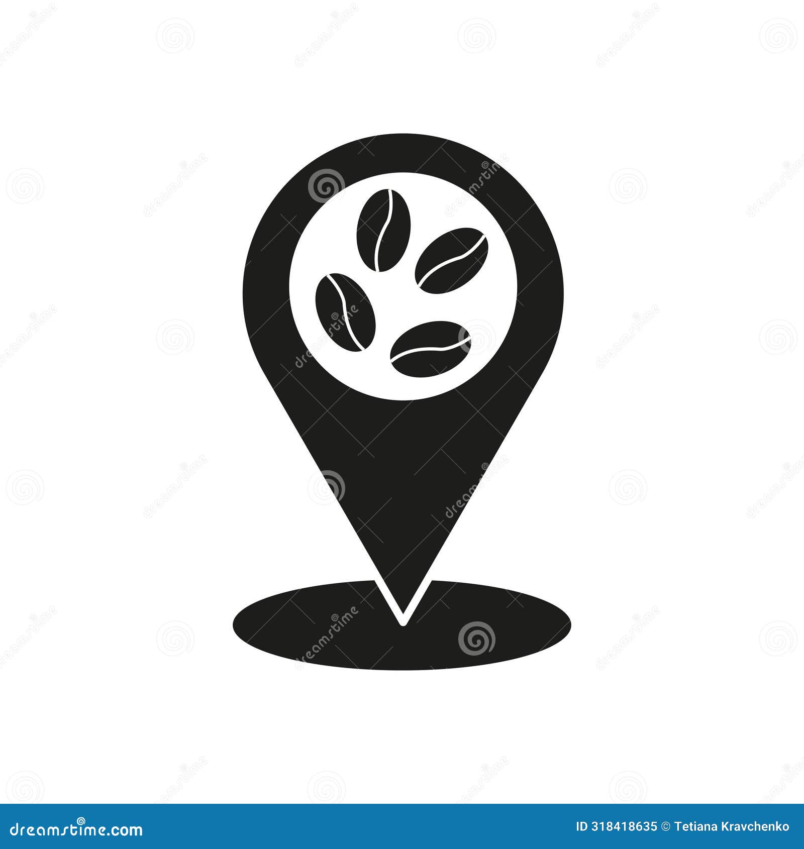 Coffee Location Marker Icon. Vector Cafe Pin Symbol Stock Vector ...