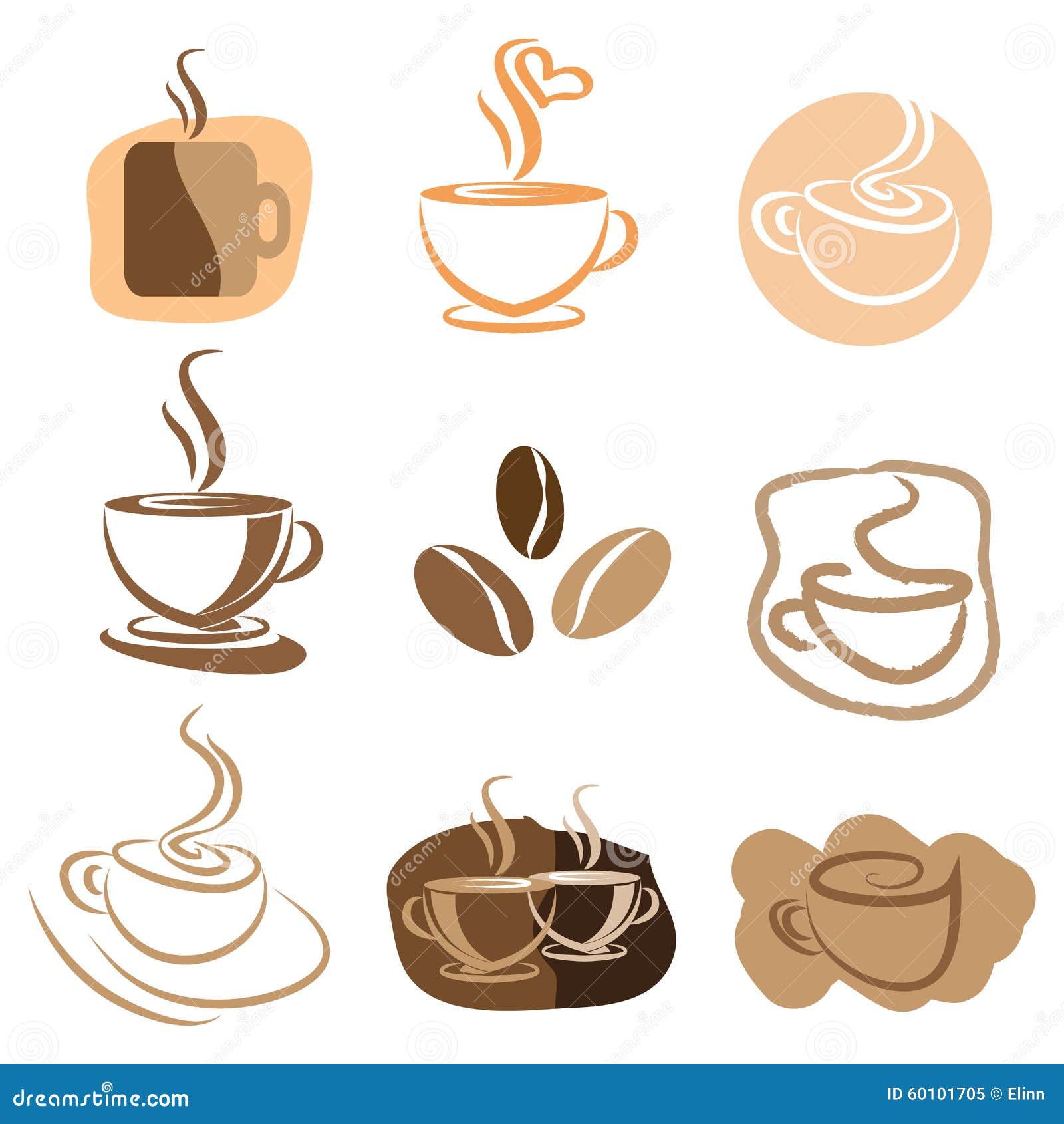 Coffee logo design set stock vector. Illustration of heart - 60101705