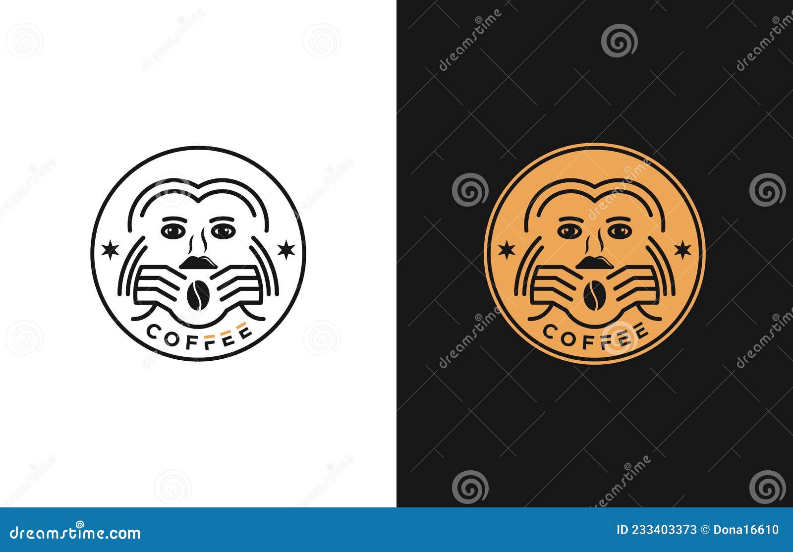 Coffee logo stock vector. Illustration of face, drink - 233403373