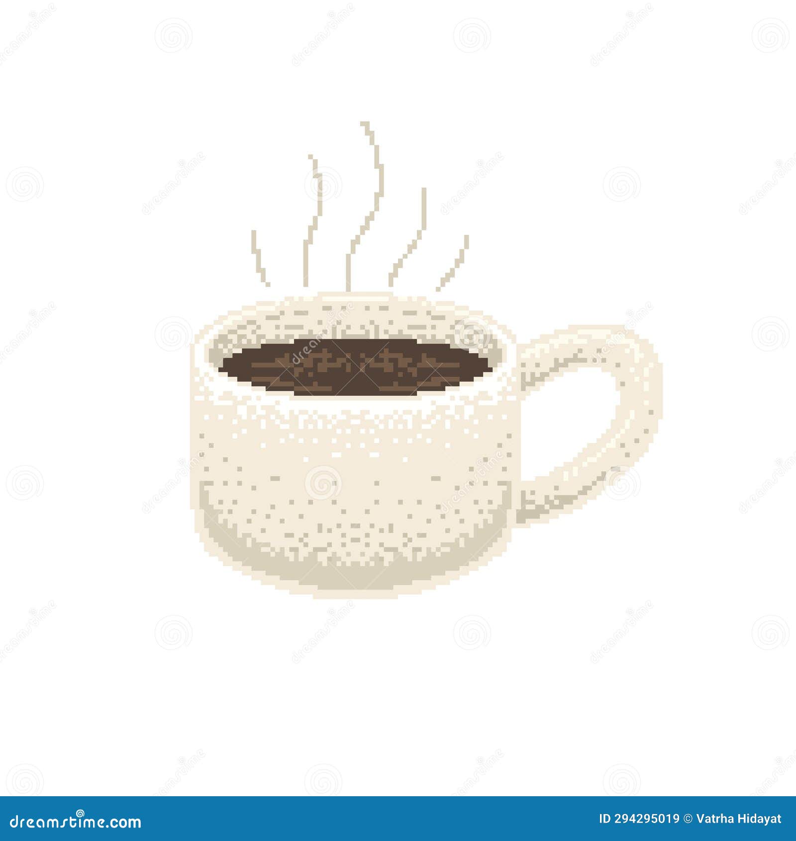 Coffee Logo Icon in Pixel Art Stock Vector - Illustration of video ...