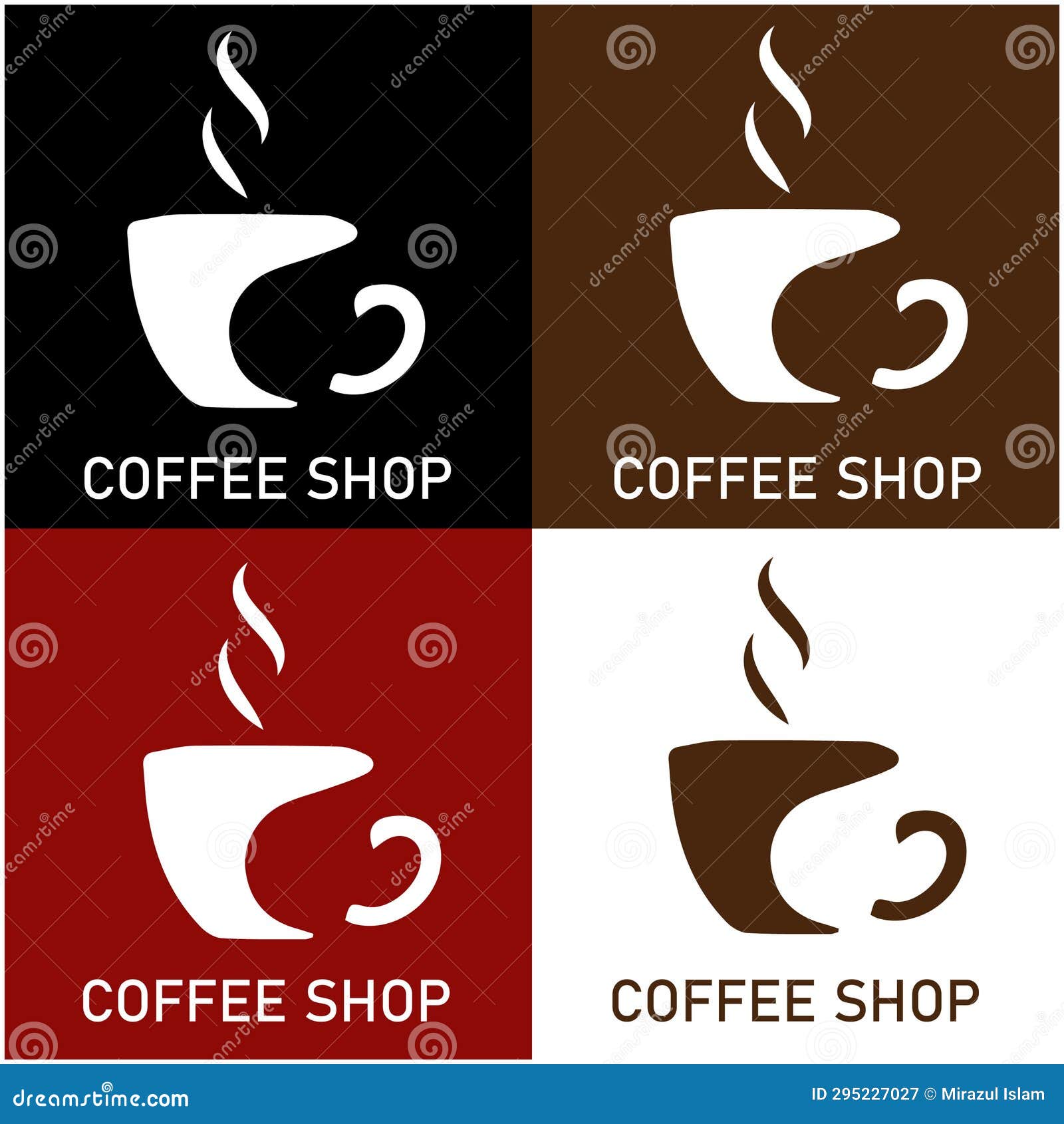 Coffee Logo Simple Low Background Black a White Stock Vector ...