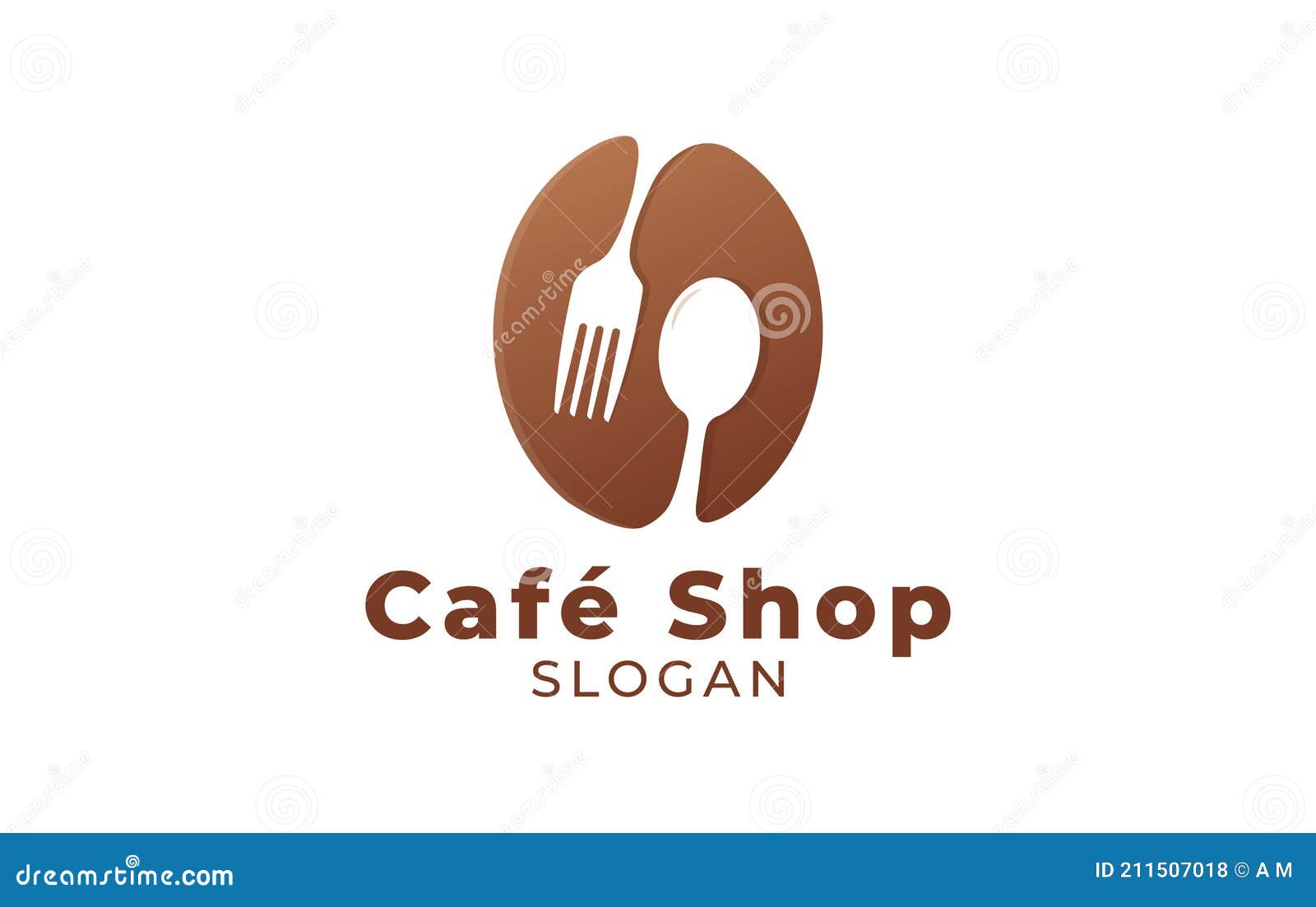 Coffee Logo Template, Cafe Shop Logo Template Design with Coffee, Spoon ...