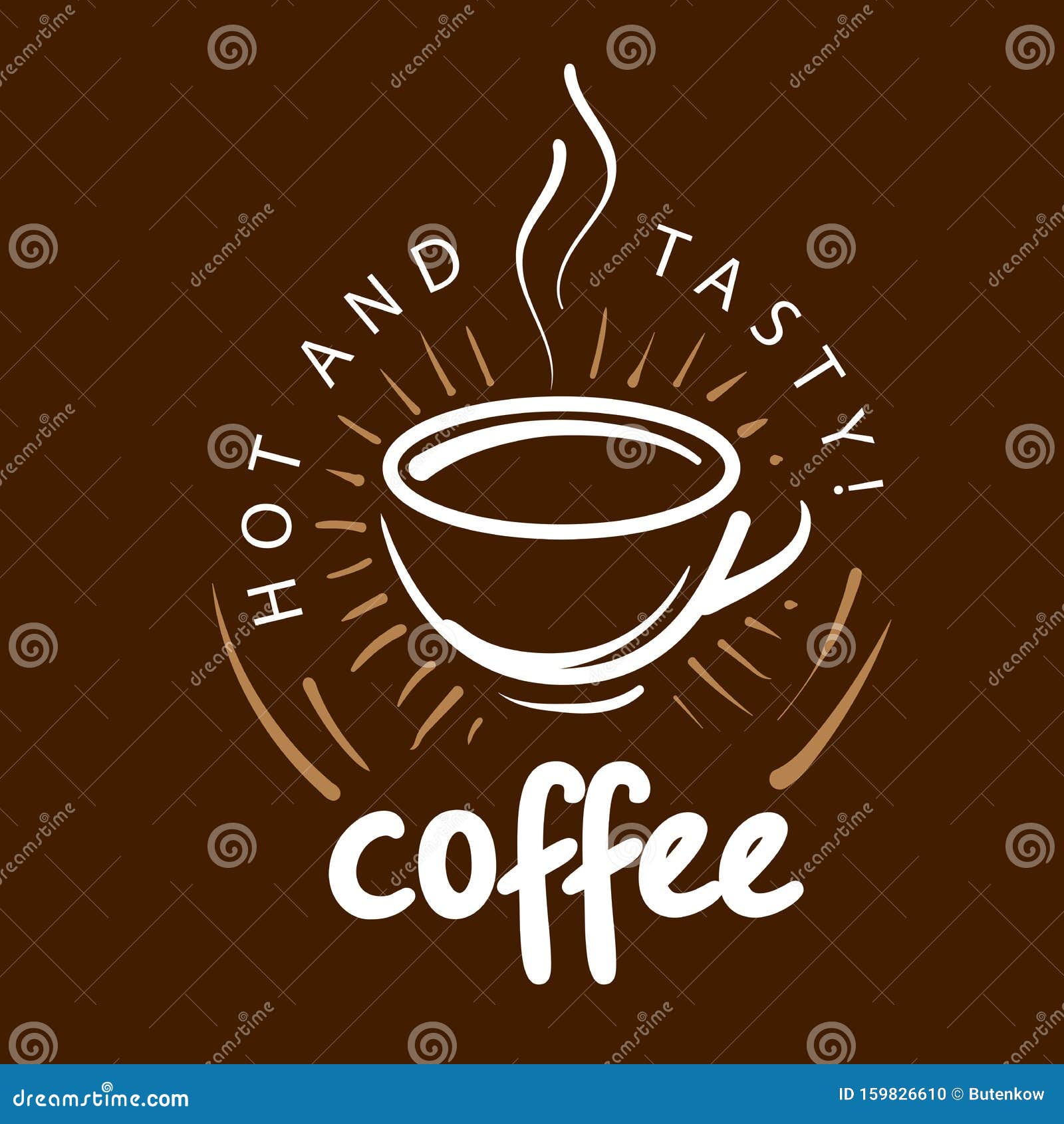 Coffee Logo. Vector Illustration on Brown Background Stock Vector ...