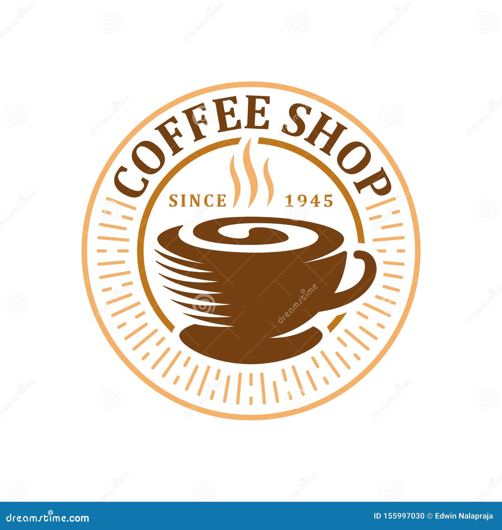 Coffee Logo, Vector Coffee Label Badge or Emblem on Isolated White ...