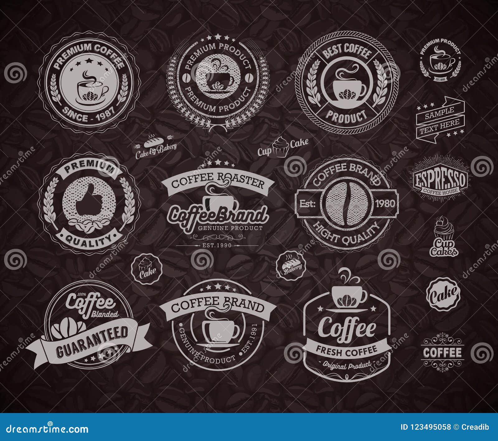 Coffee Logos Badges and Labels Element Stock Vector - Illustration of ...