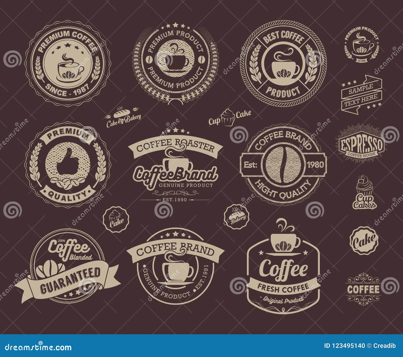 Coffee Logos Vector Illustration | CartoonDealer.com #78333976