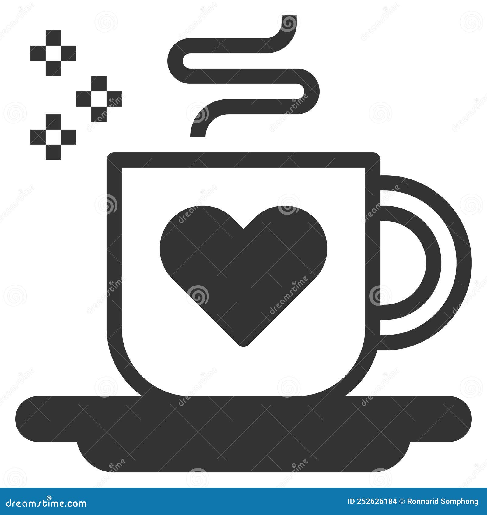 Coffee Love Icon Solid Vector Illustration Stock Vector - Illustration ...