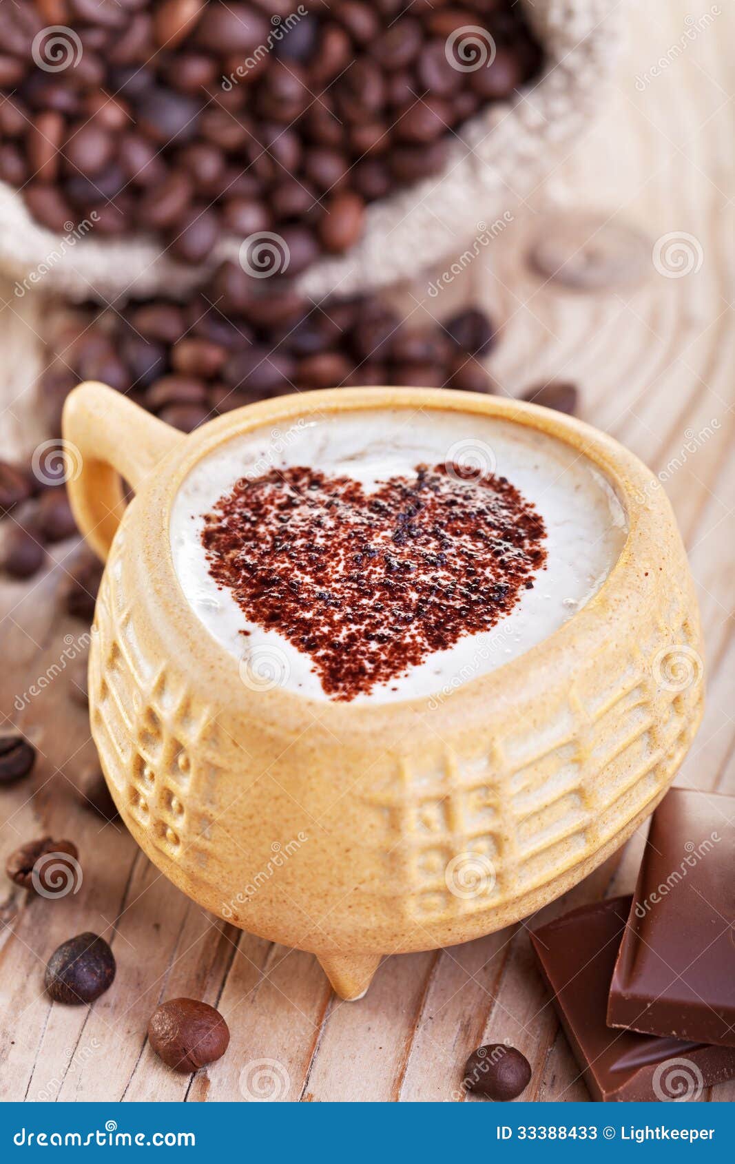 Coffee with love stock image. Image of cafe, heart, cappuccino - 33388433