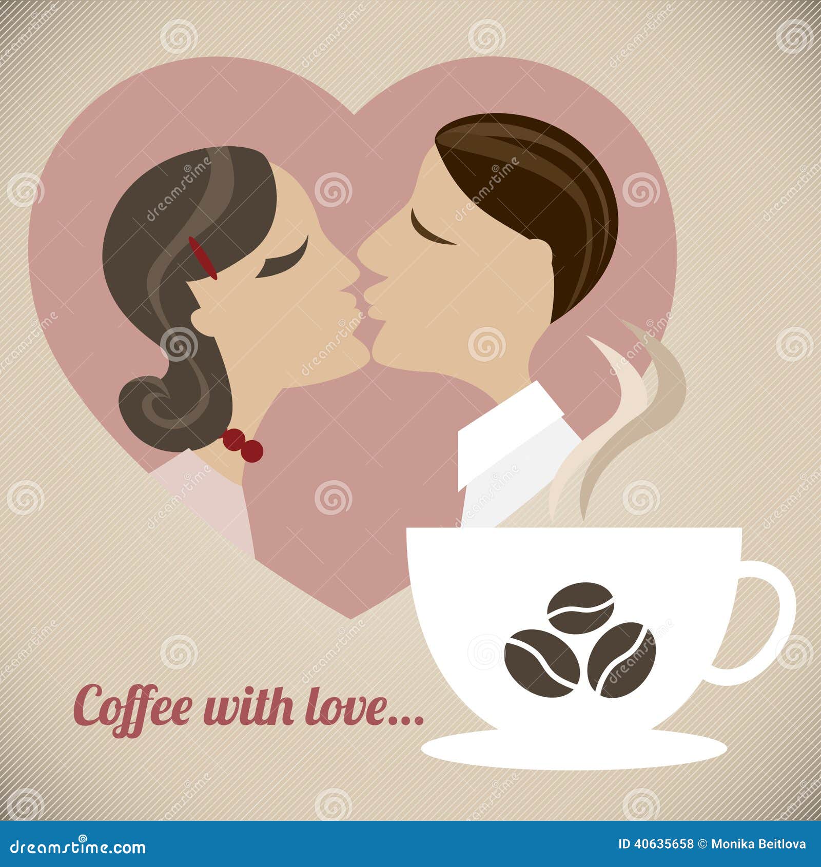 Cup Coffee Love Heart Hot Outline Vector Illustration | CartoonDealer ...