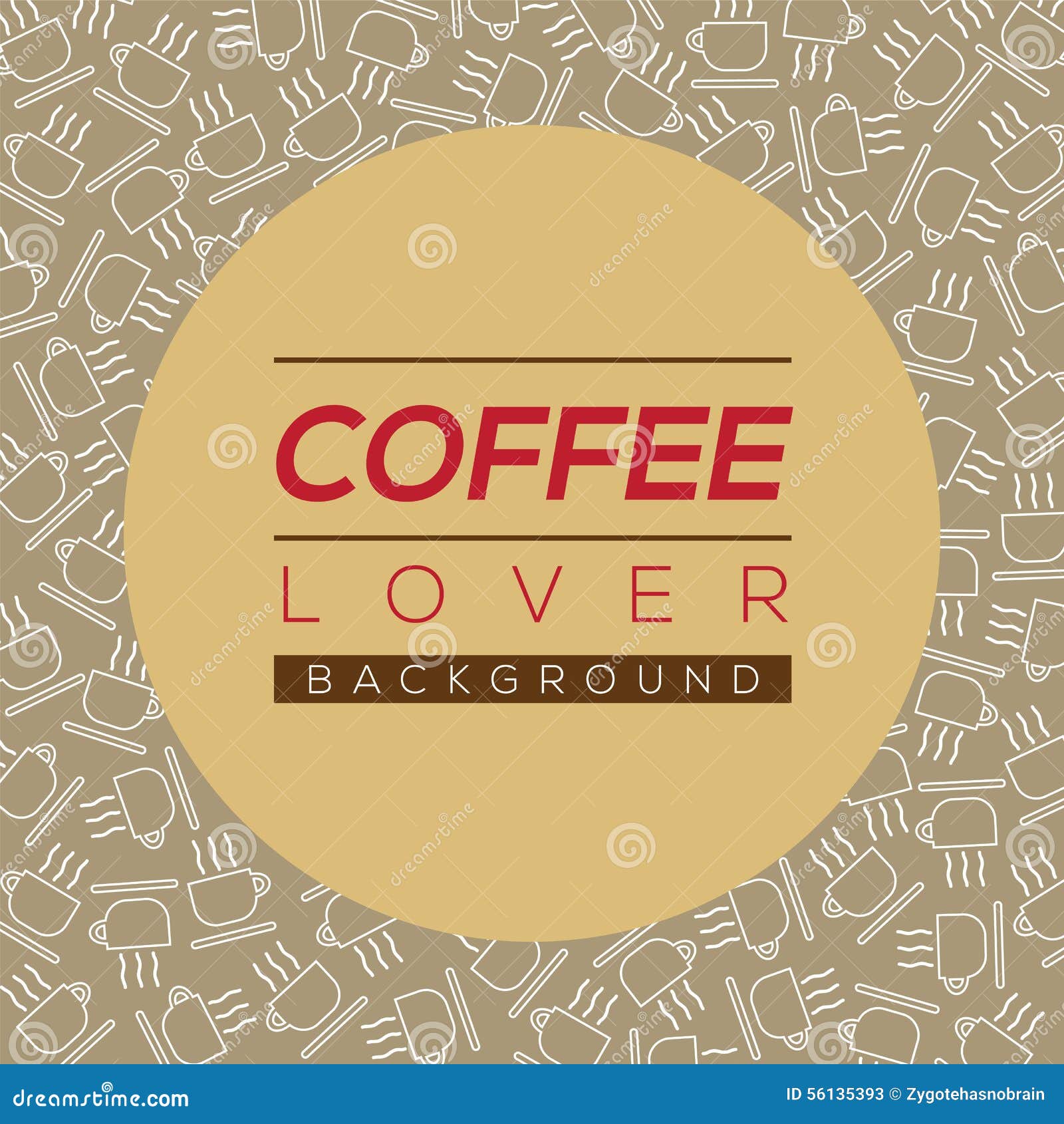 Coffee Lover Background. stock vector. Illustration of utensil - 56135393