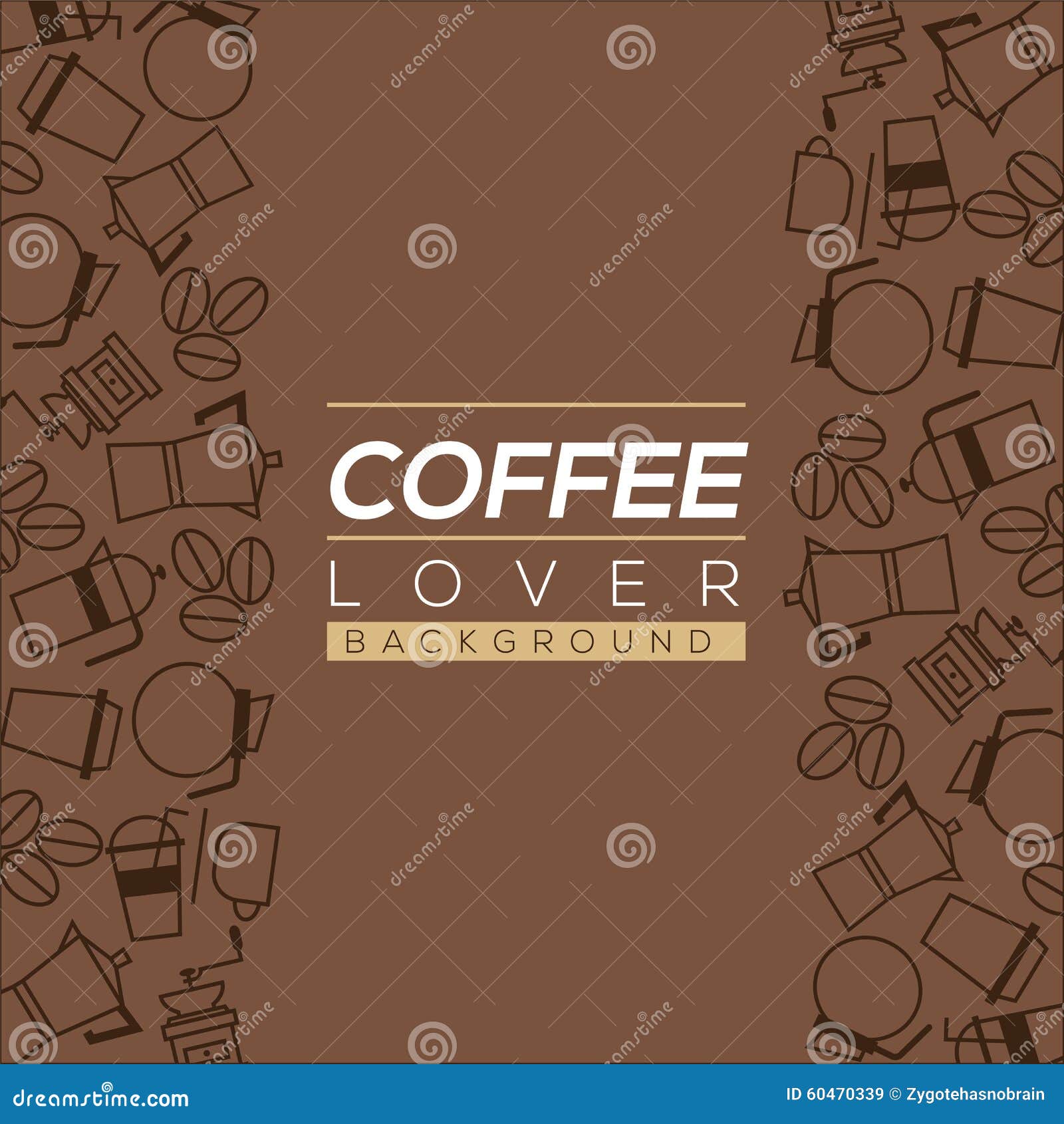 Coffee Lover Background. stock vector. Illustration of symbol - 60470339