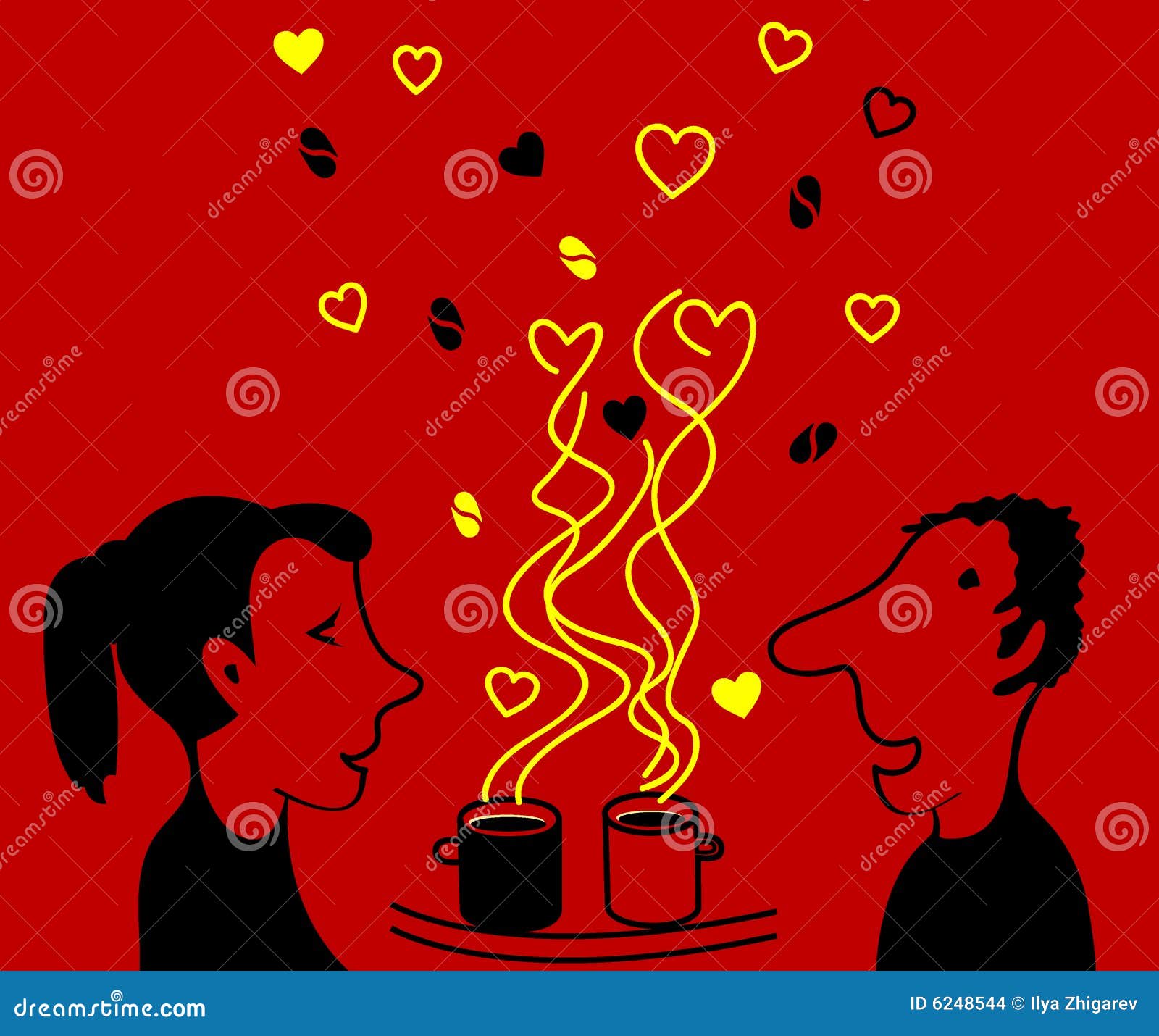 Coffee lovers stock illustration. Illustration of looking - 6248544