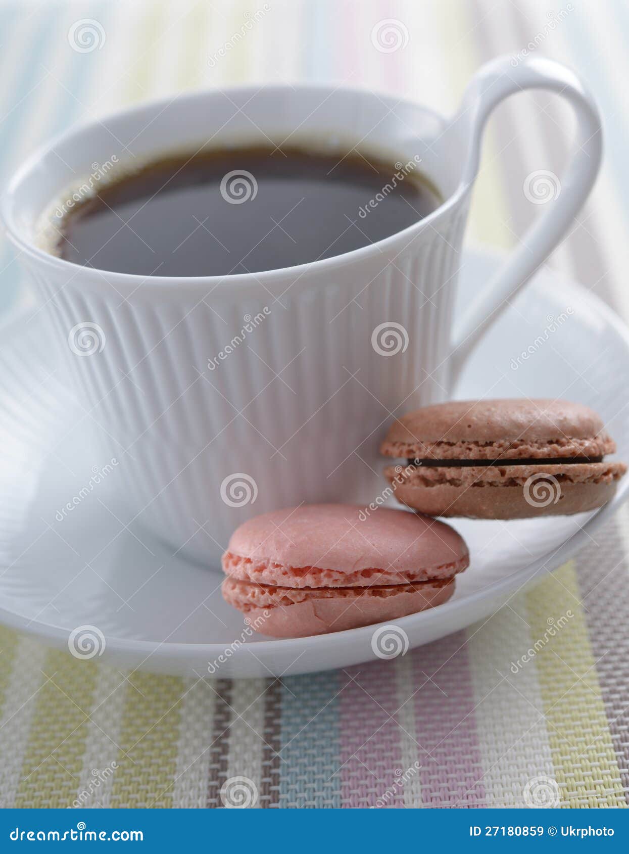 Coffee and Macarons stock image. Image of dessert, confectionery - 27180859