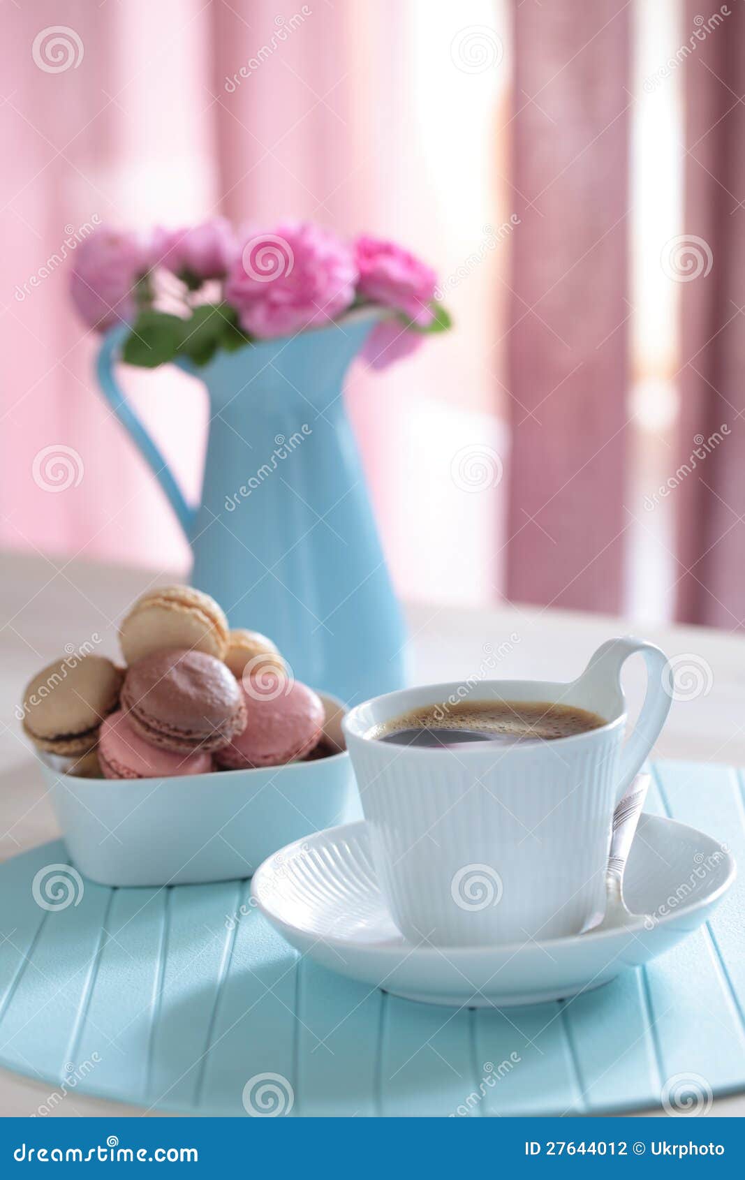 Coffee and Macarons stock photo. Image of valentine, black - 27644012