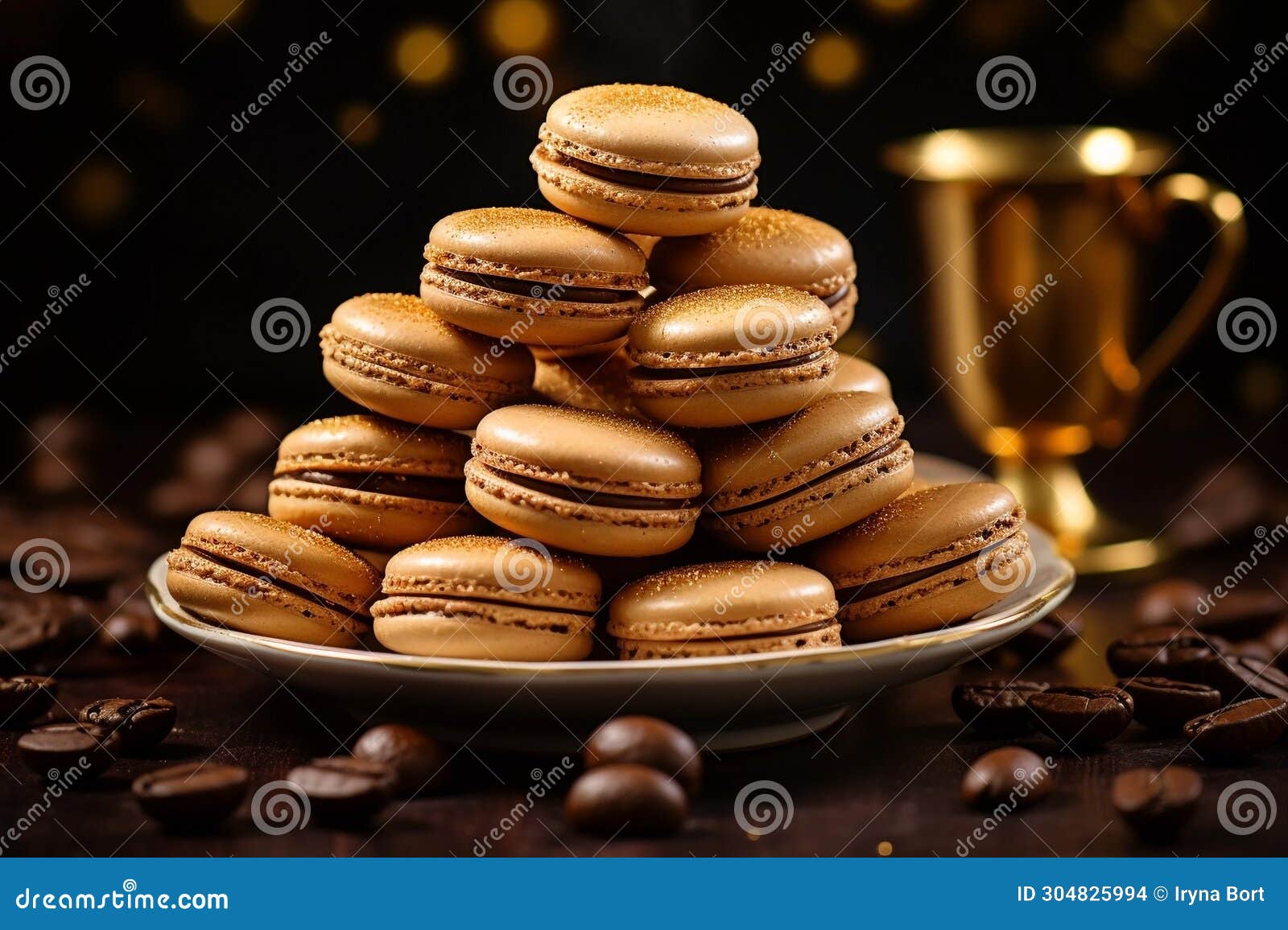 Coffee Macaroons in Candy Bar in Luxury Interior Stock Photo - Image of ...
