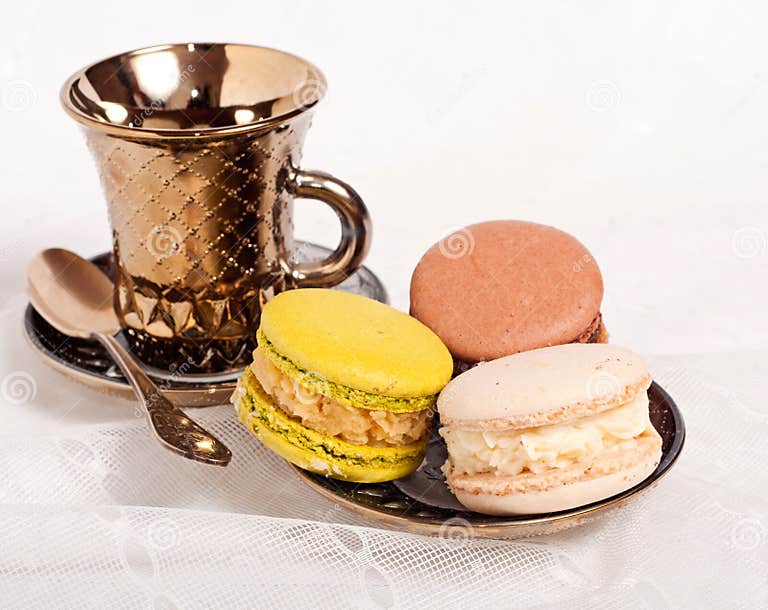 Coffee and macaroons stock photo. Image of cafe, chocolate - 39842088
