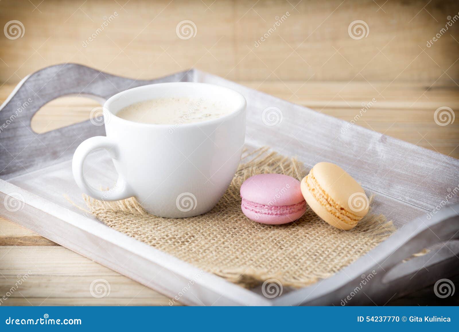 Coffee and macaroons. stock photo. Image of latte, food - 54237770