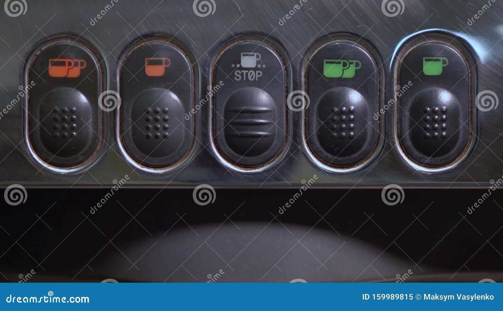 Coffee Machine Button Panel. Barista Press Button Stock Video - Video ...