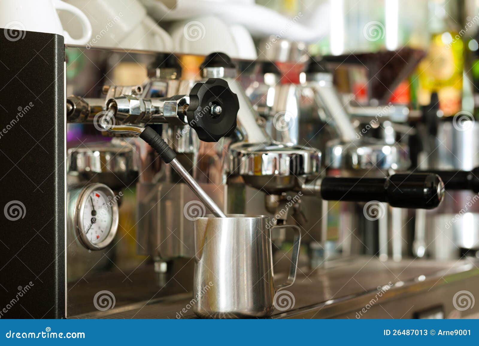 Coffee Machine in Cafe or Bar Stock Image - Image of automat, mill ...